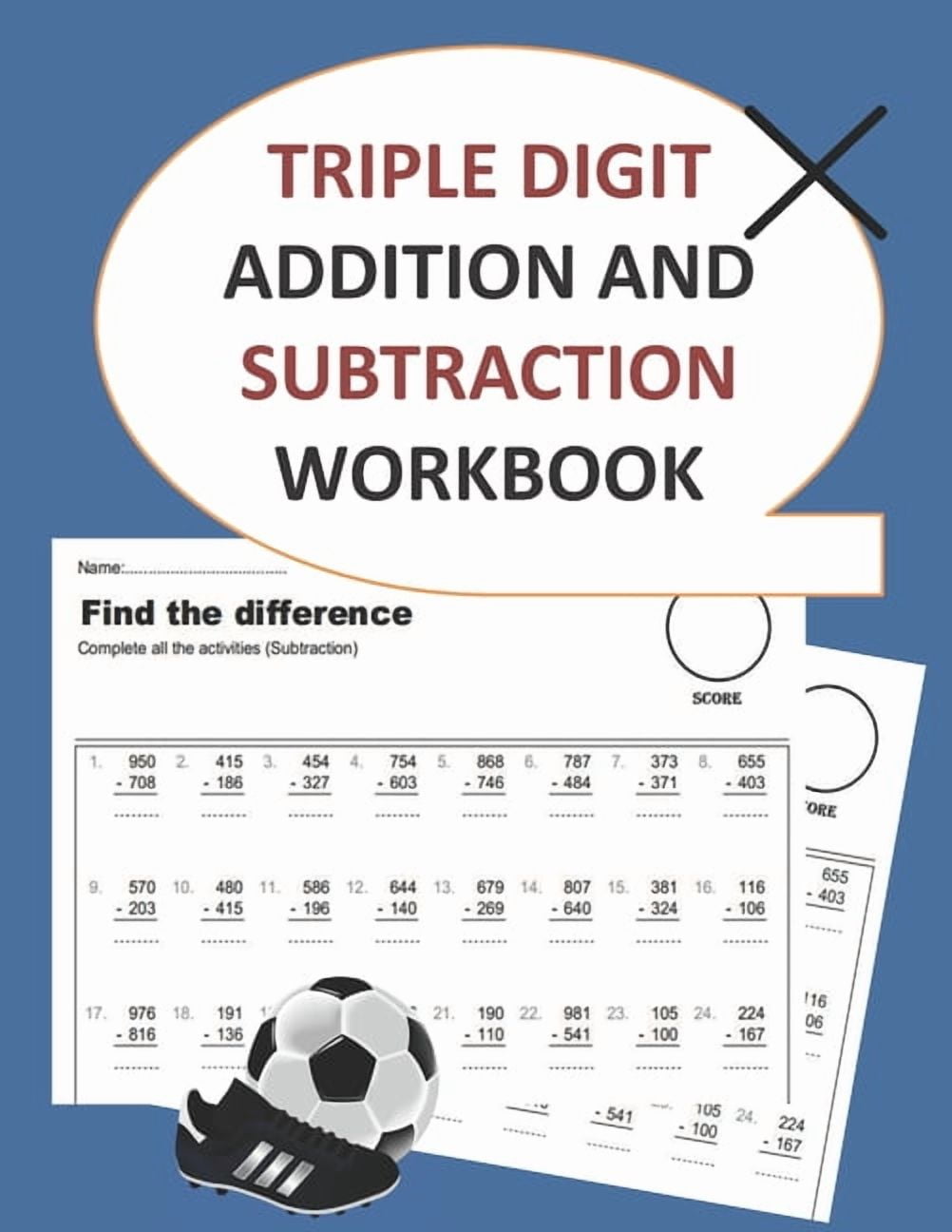 triple digit addition and subtraction workbook, (Paperback) - Walmart.com