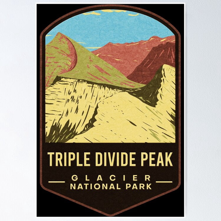 Triple Divide Peak Glacier National Park UNFRAMED Poster, 12x18 ...
