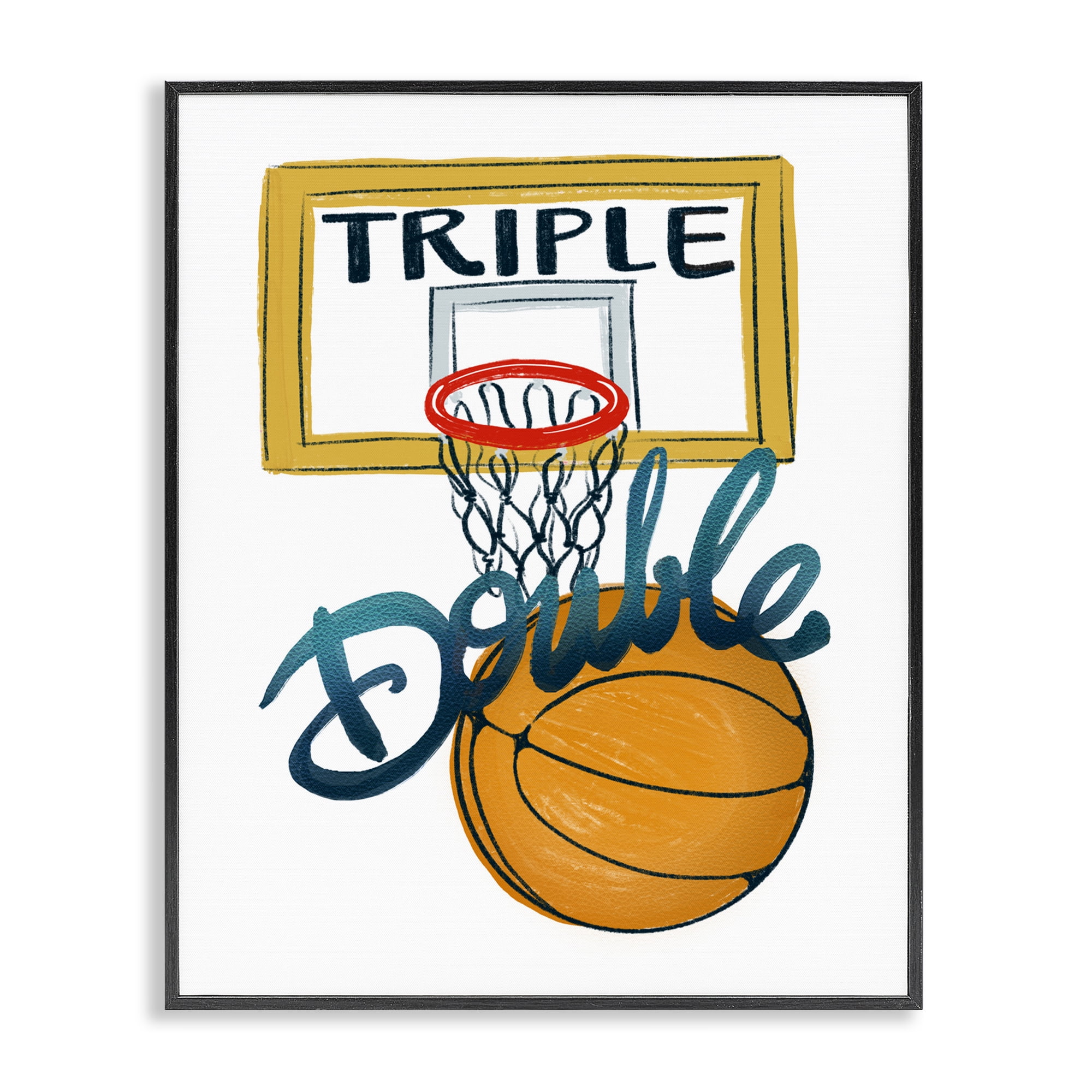 Triple Double Basketball Black Framed Giclee Art, design by Connie ...