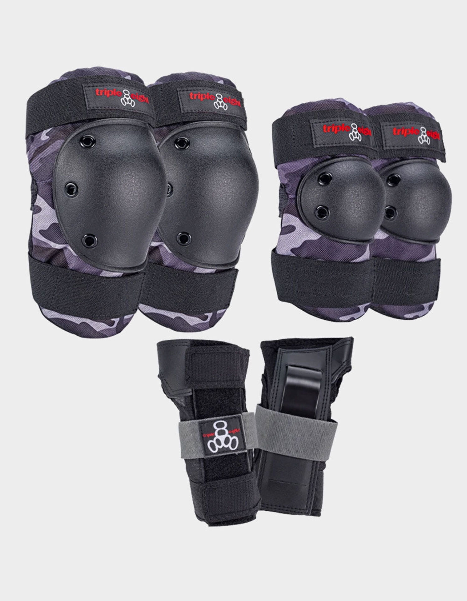 Triple Eight Saver Series 3-Pack Camo JR Junior Pad Set Triple8 ...