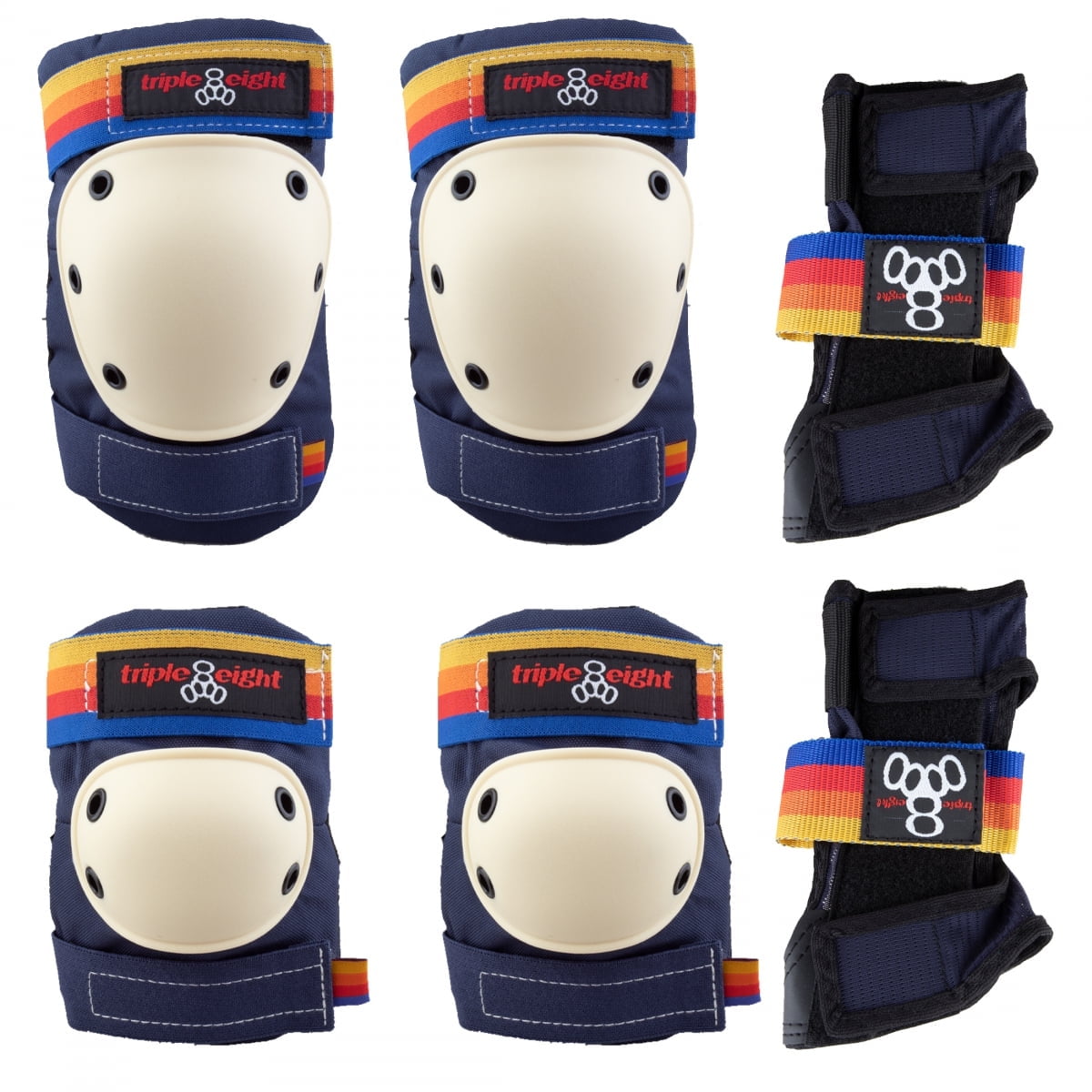 Triple Eight Pacific Beach Blue Saver Series Elbow, Knee and Wrist Pads ...