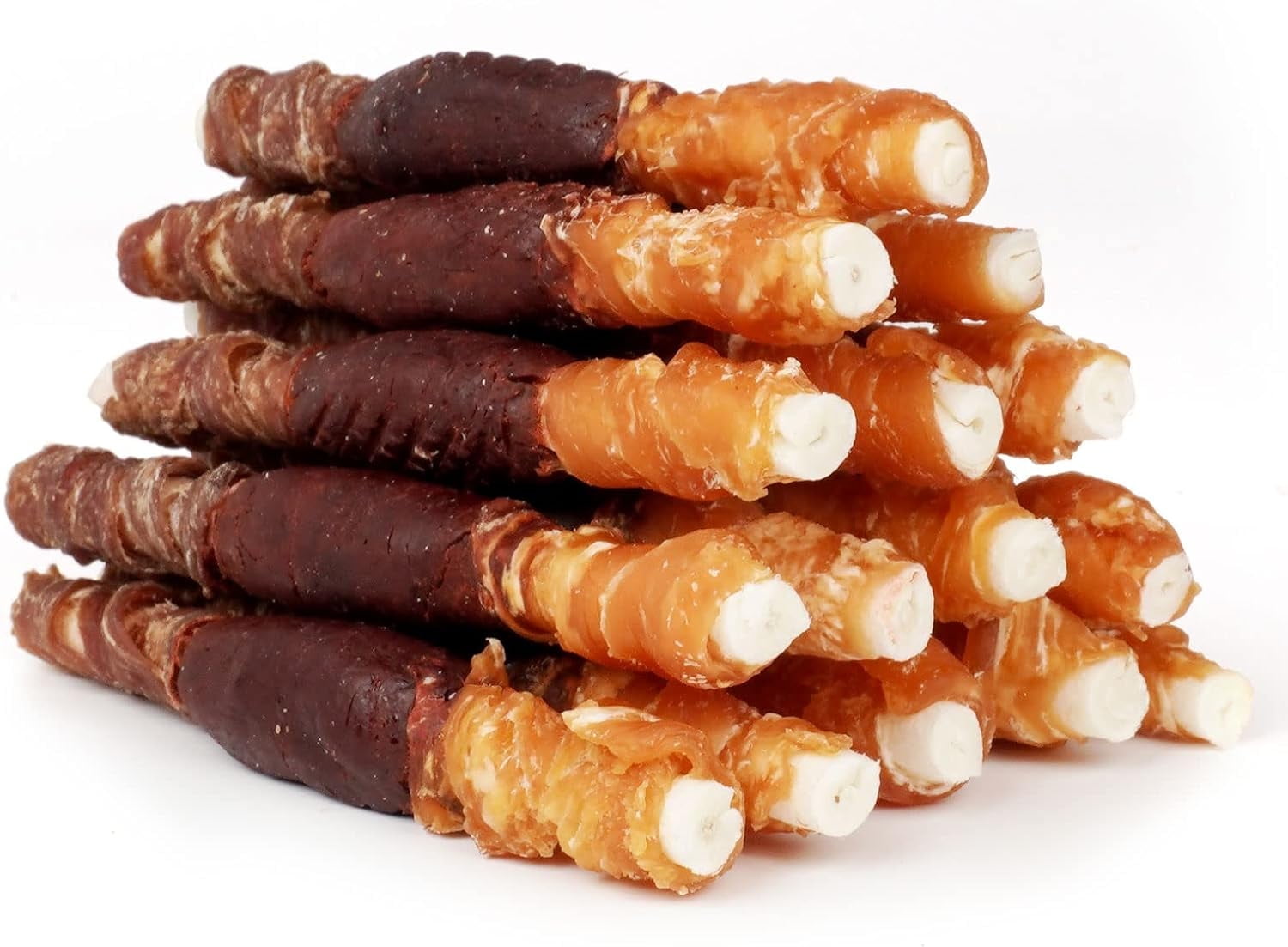 Triple Flavor 5" Rawhide Dog Treats, Chicken Liver Duck and Chicken ...