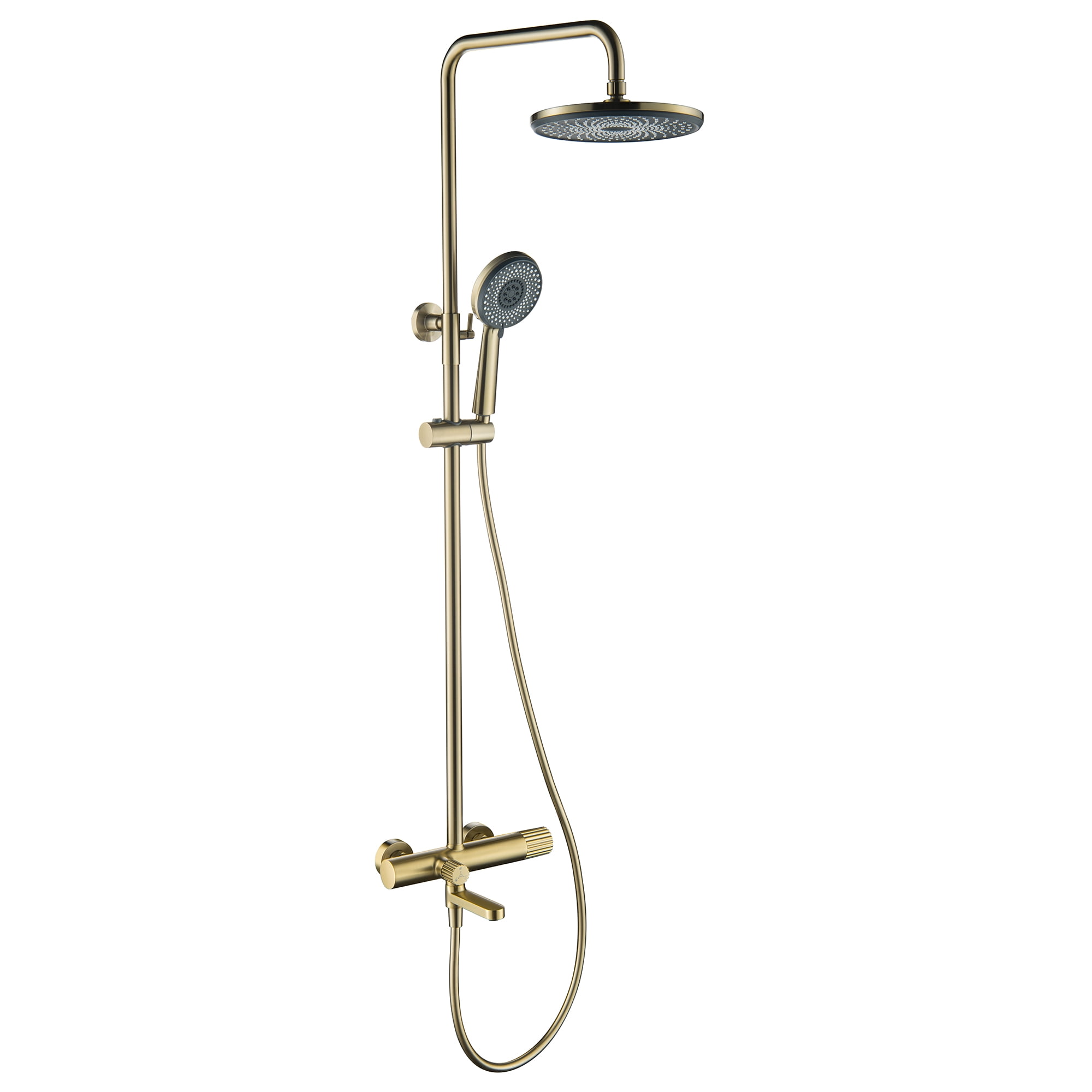 Triple Function Complete Shower System with Brass Rough-in Valve, ABS ...
