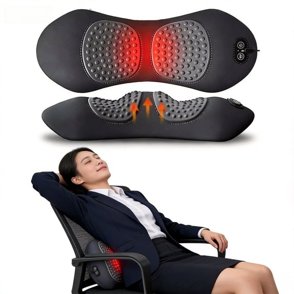 Triple Fusion Back Massager, 3-in-1 Electric Lumbar Support Pillow with ...
