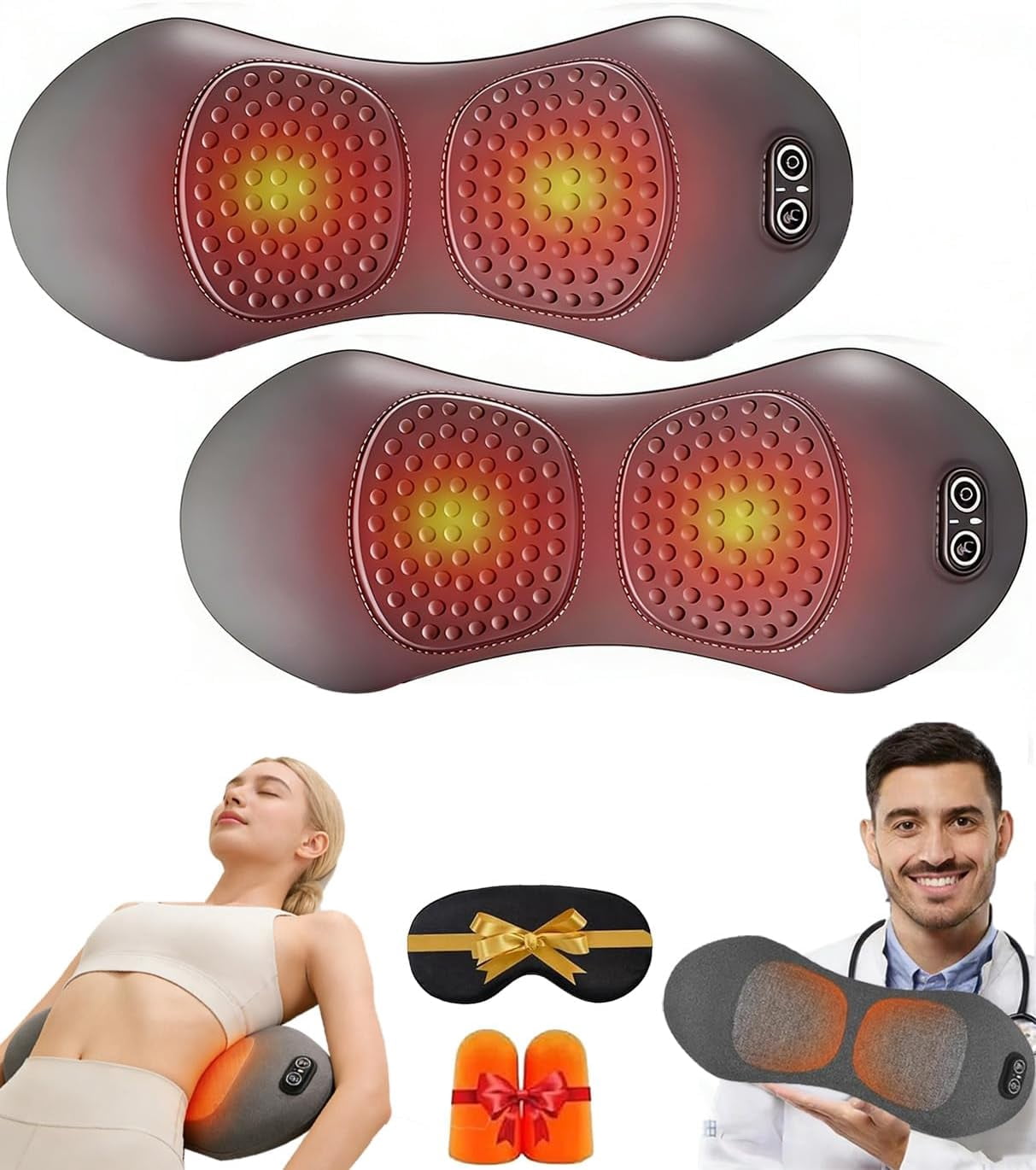 Triple Fusion Back Massager, 3-in-1 Waist Massager with Heating ...