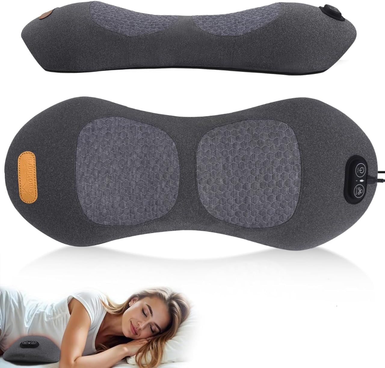 Triple Fusion Back Massager, Electric Lumbar Support Pillow Heat ...