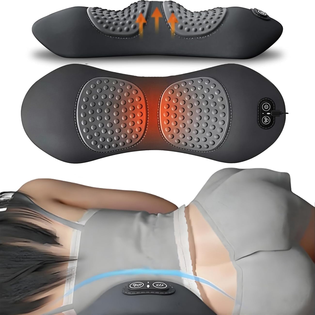 Triple Fusion Back Massager with Heat, Vibration & Stretch, 3-in-1 ...