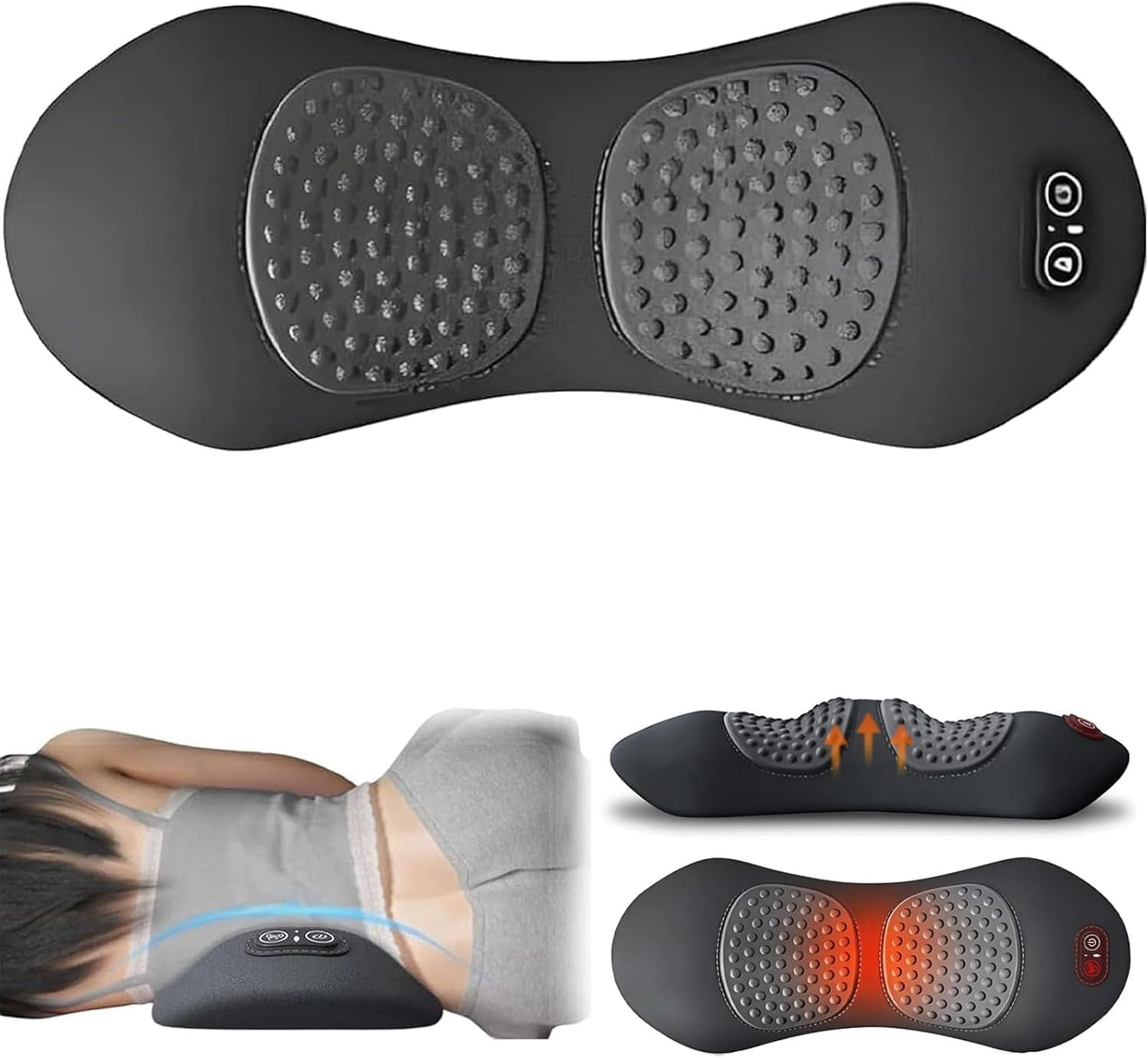 Triple Fusion Back Massager, Upgraded 3 in 1 Neck Shoulder Backs ...