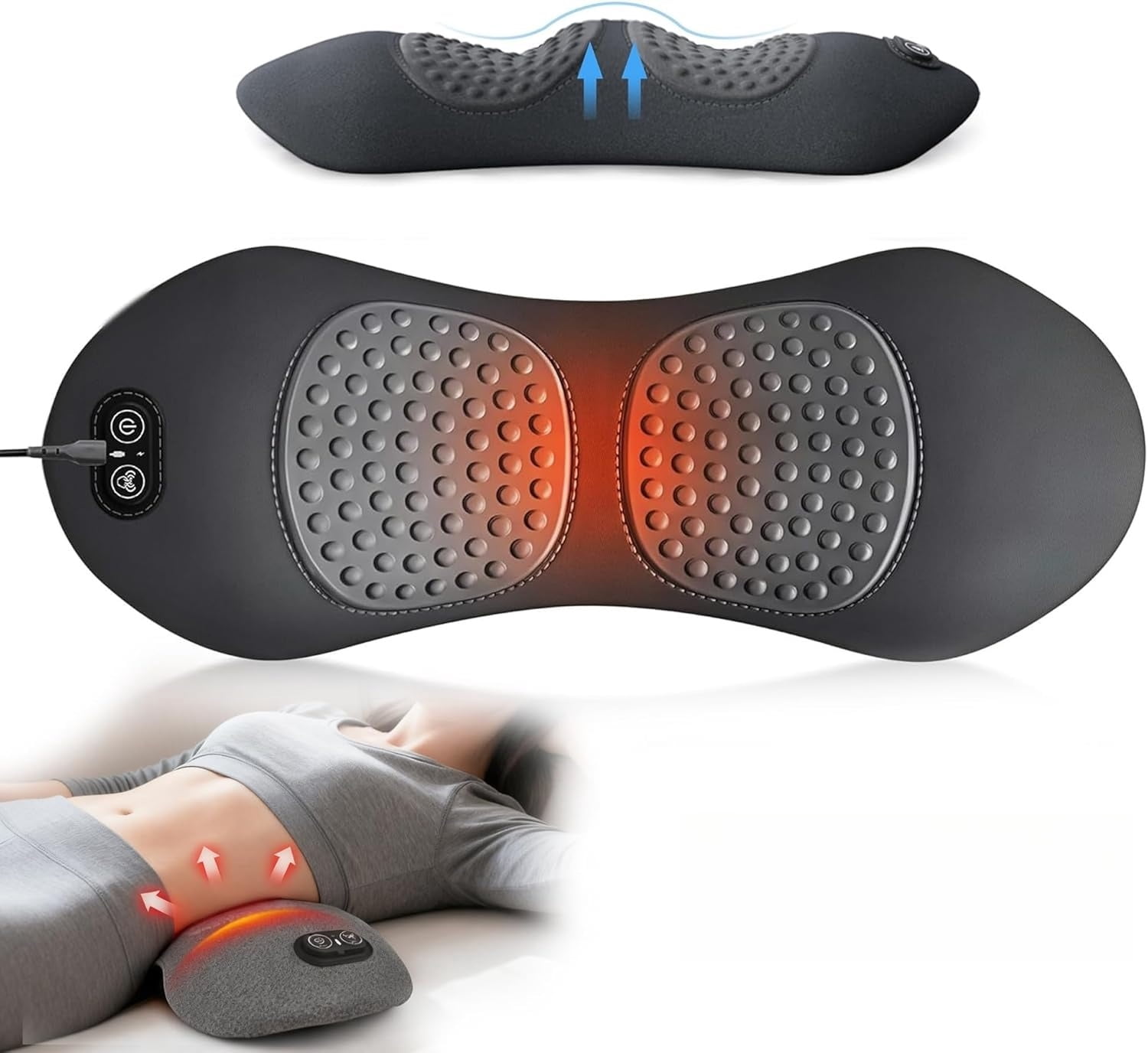 Triple Fusion Back Massager with Heat & Traction, 3-in-1 Deep Tissue ...
