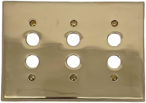 Triple Gang Brass Push Switch Plate$$Tools - Walmart.com