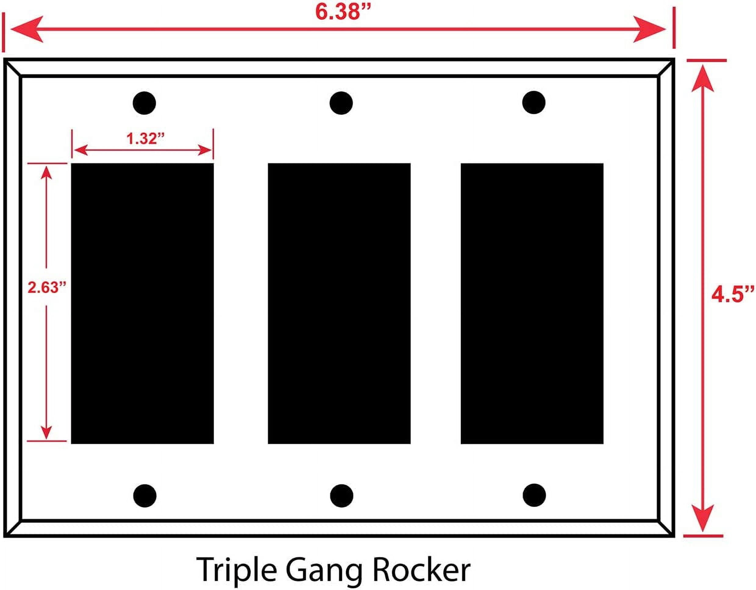 Triple Gang Rocker Decorative Metal Wall Plate (Made in USA) - Walmart.com