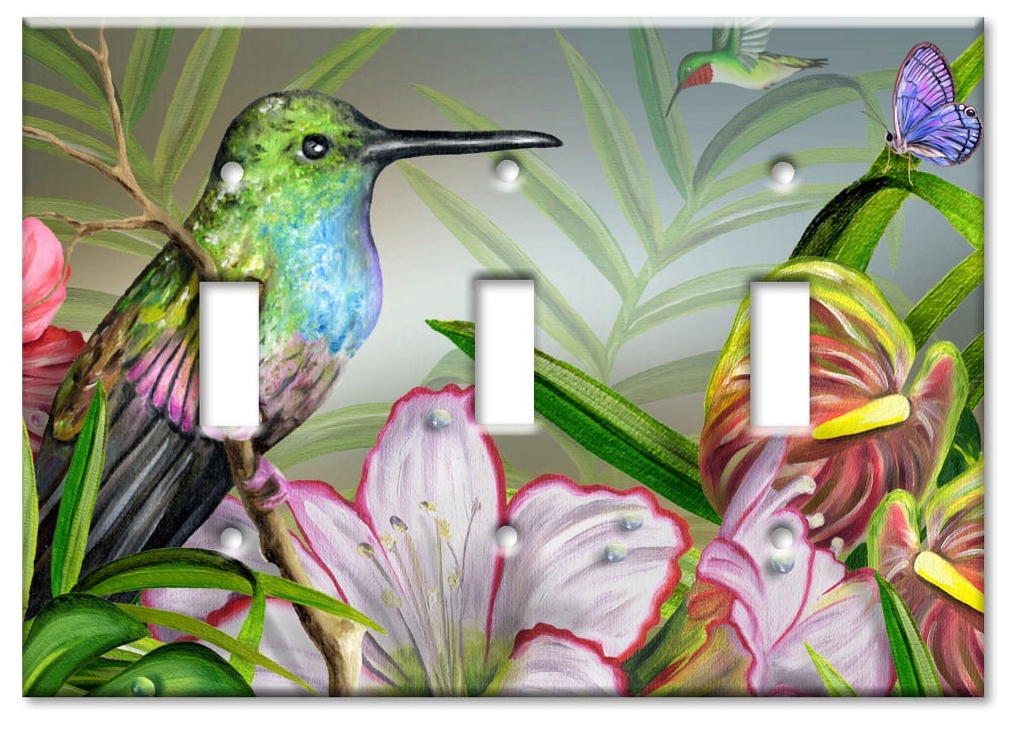 Triple Gang Toggle OVERSIZE Wall Plate - Hummingbird at Rest - Walmart.com