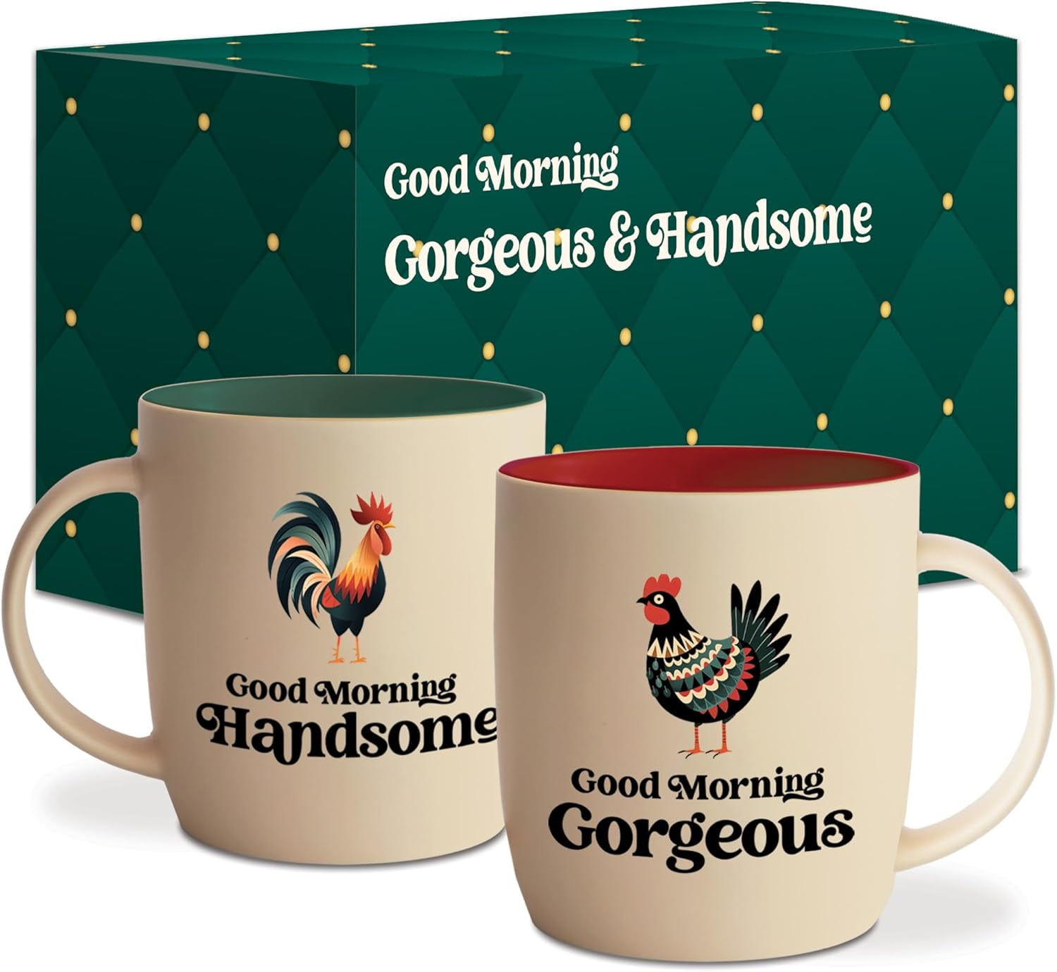 Triple Gifffted Good Morning Handsome and Gorgeous Coffee Mug Set ...