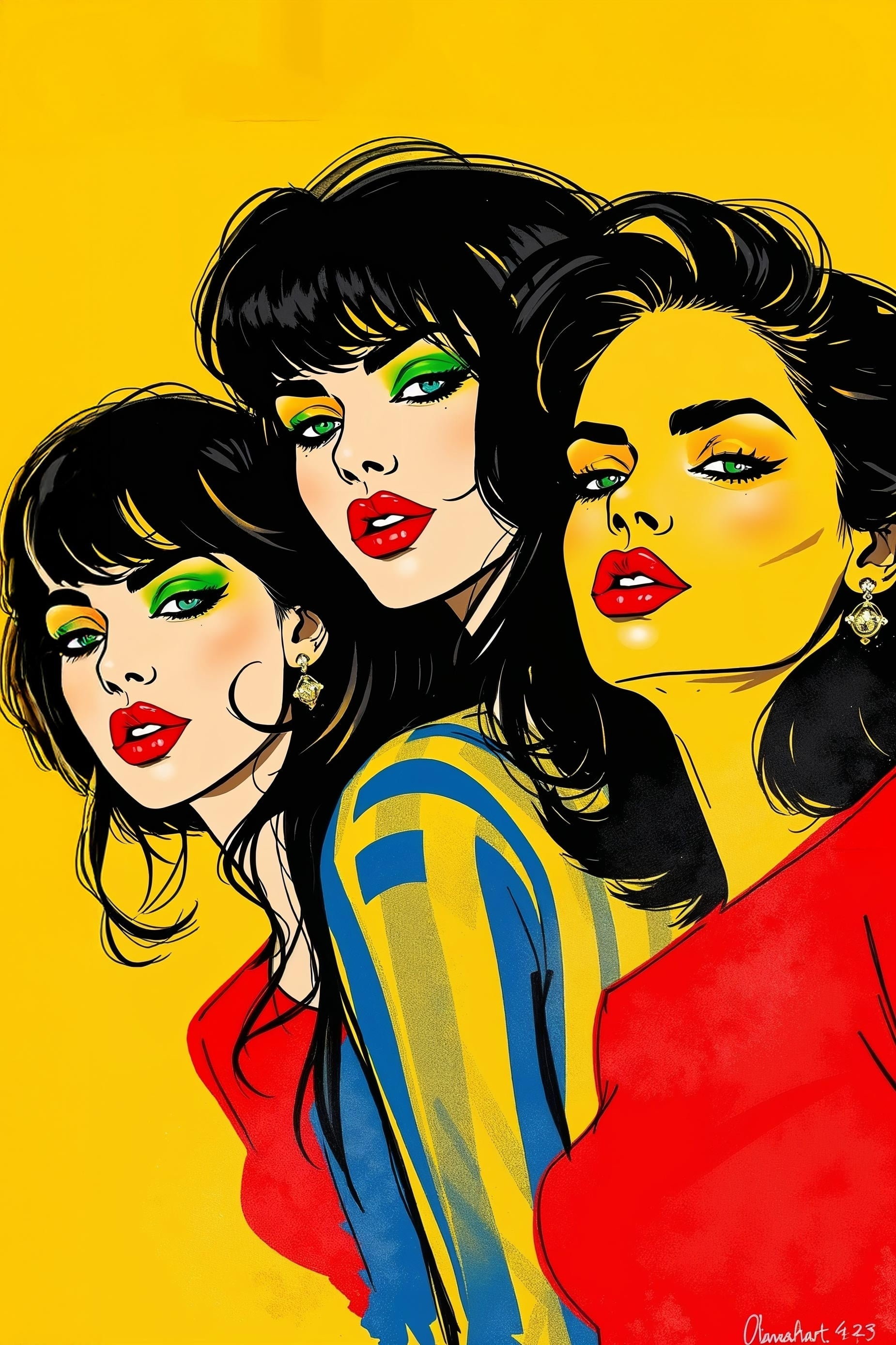 Triple Glam – Bold Pop Art Women Portrait Poster 【Photo Paper ...