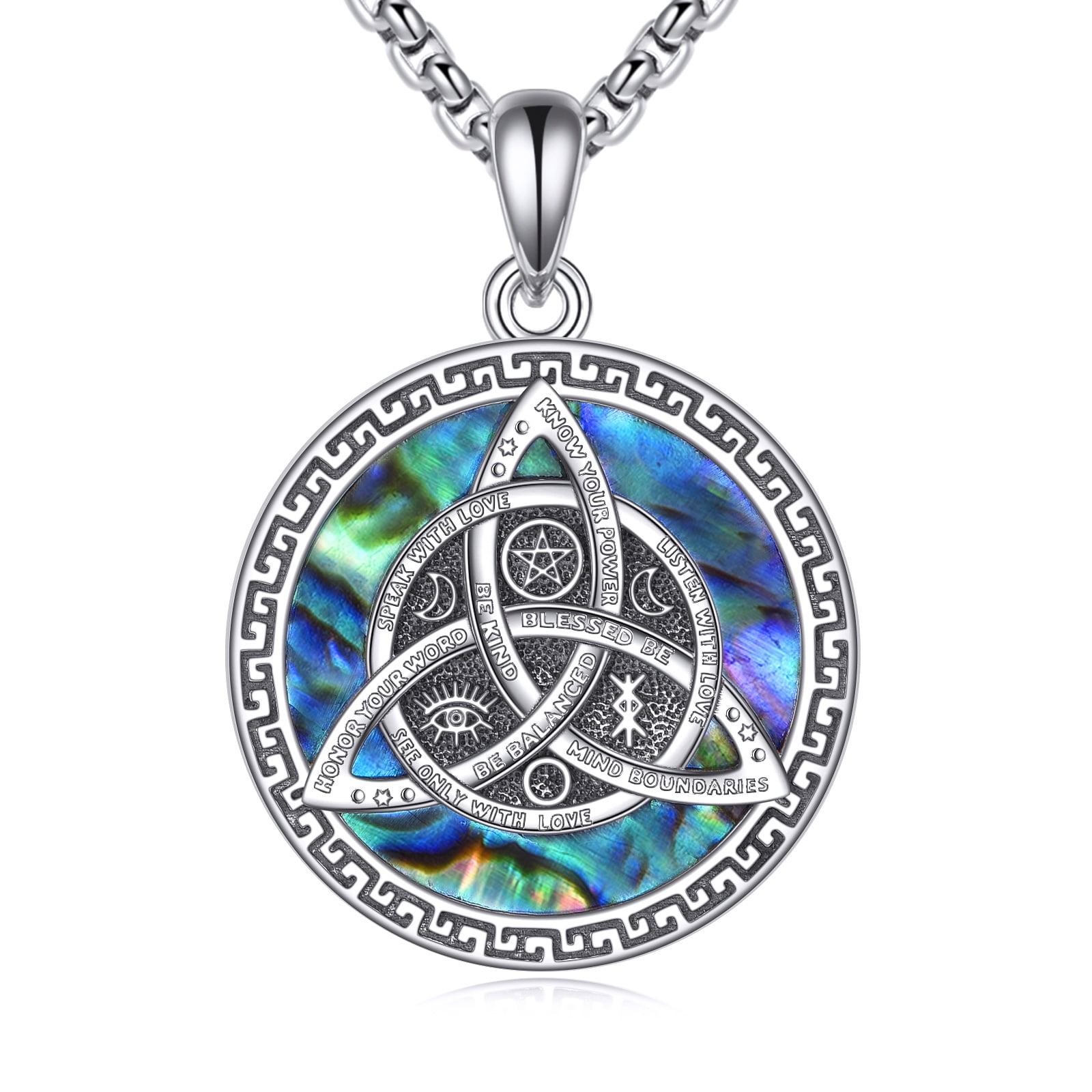 Triple Goddess Triquetra Necklace Sterling Silver Irish Celtic Knot ...