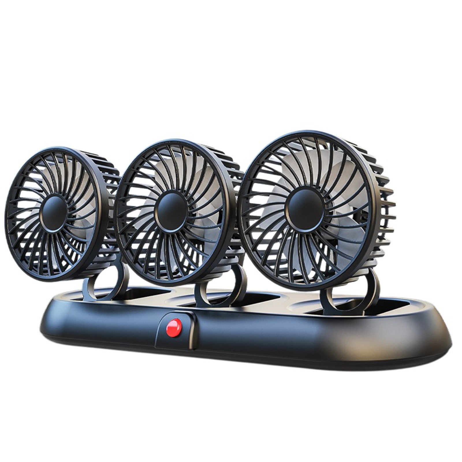 Triple Head Car Fan, 360° Rotatable Electric Cooling Fan, Adjustable ...