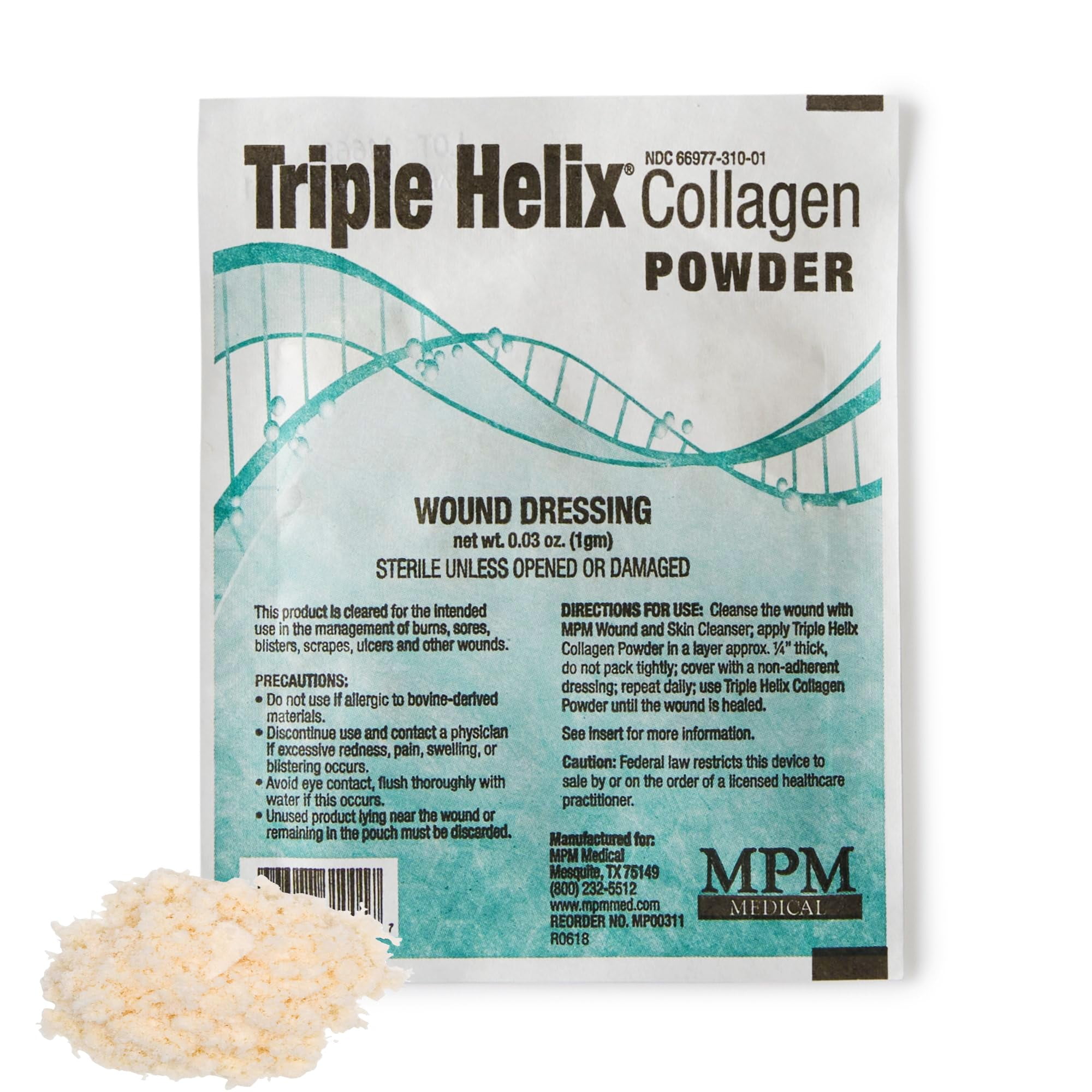 Triple Helix Collagen Powder, 1g Pouch, Each, by MPM Medical - Walmart ...