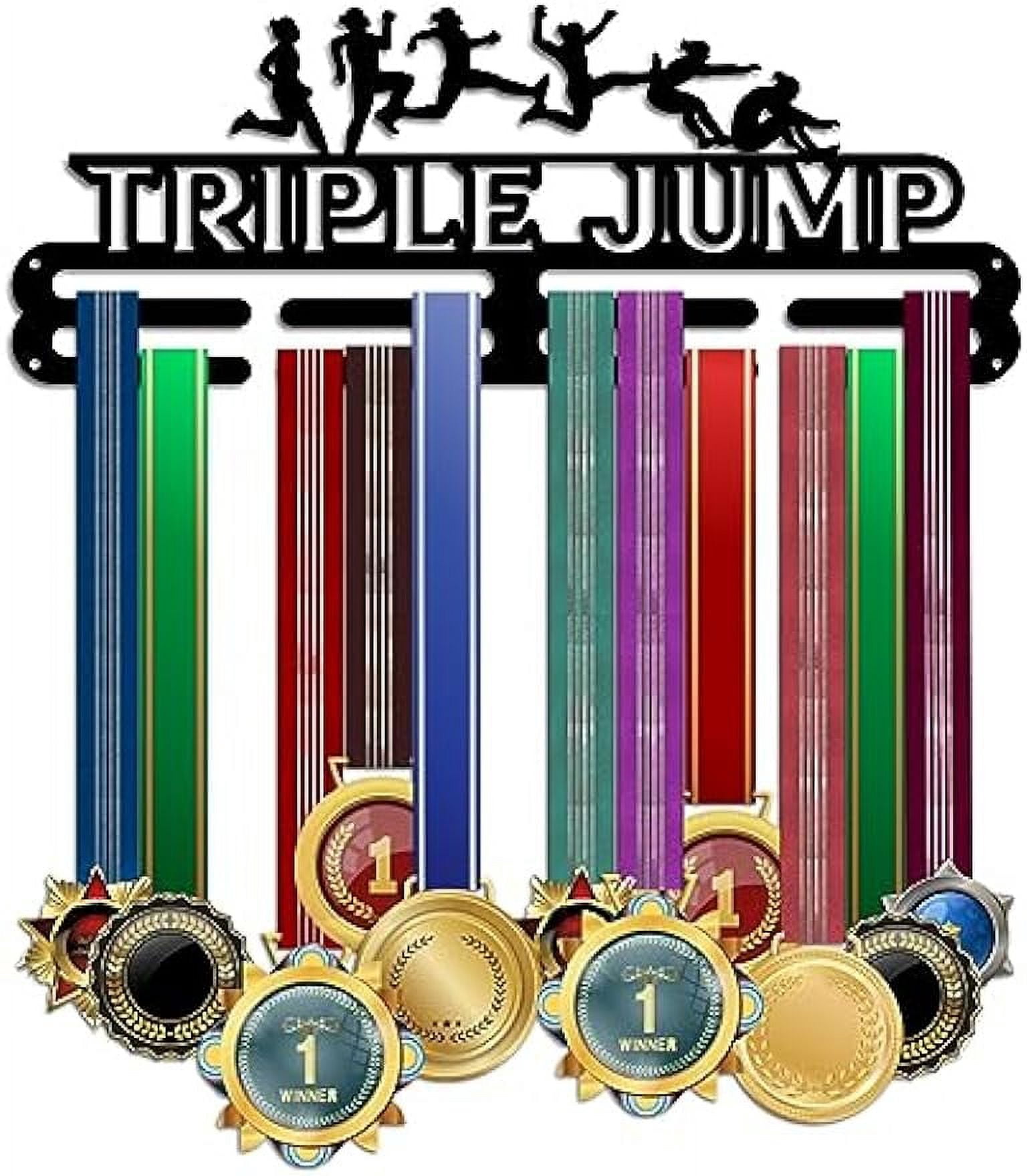 Triple Jump Medals Hanger Display Holder Rack Wall Mount Hanger Decor ...