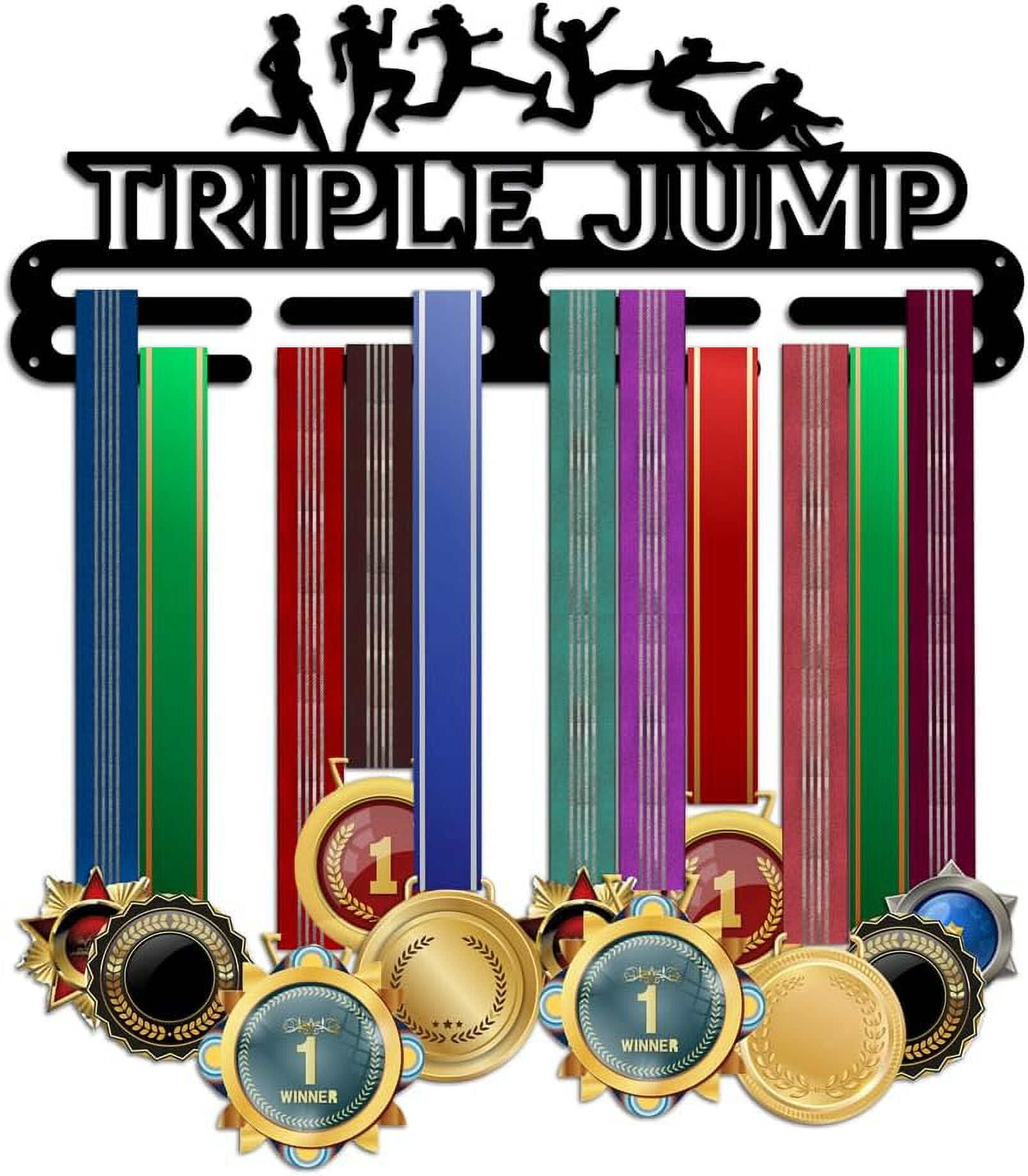 Triple Jump Medals Hanger Display Holder Rack Wall Mount Hanger Decor ...