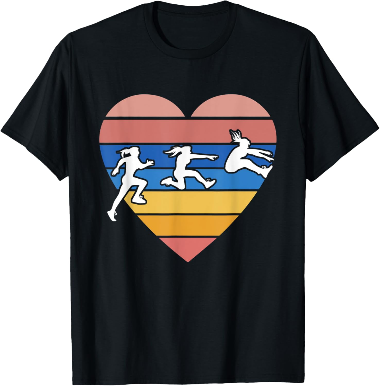 Triple Jumper Retro Heart Track And Field Women Long Jump T-Shirtmen ...