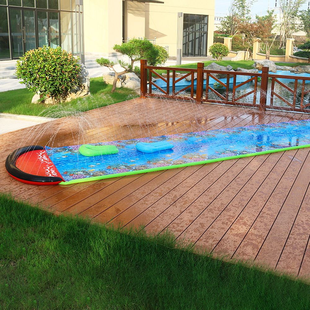 Triple Lane Slip Slides, 16 Feet Slip and Slide with Body Boards for ...