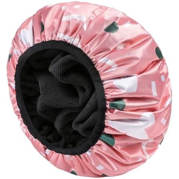 Triple Layer Shower Cap for Women Large Terry Lined Hair Cap for Long ...