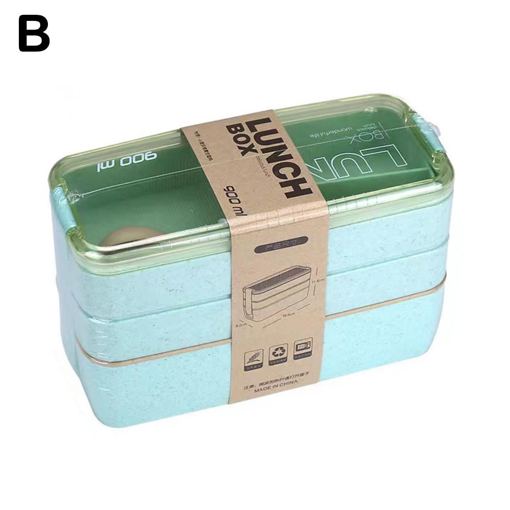 Triple Layered Bento Style Box Eco-Friendly Lunch Set GX D2Z1 - Walmart.com