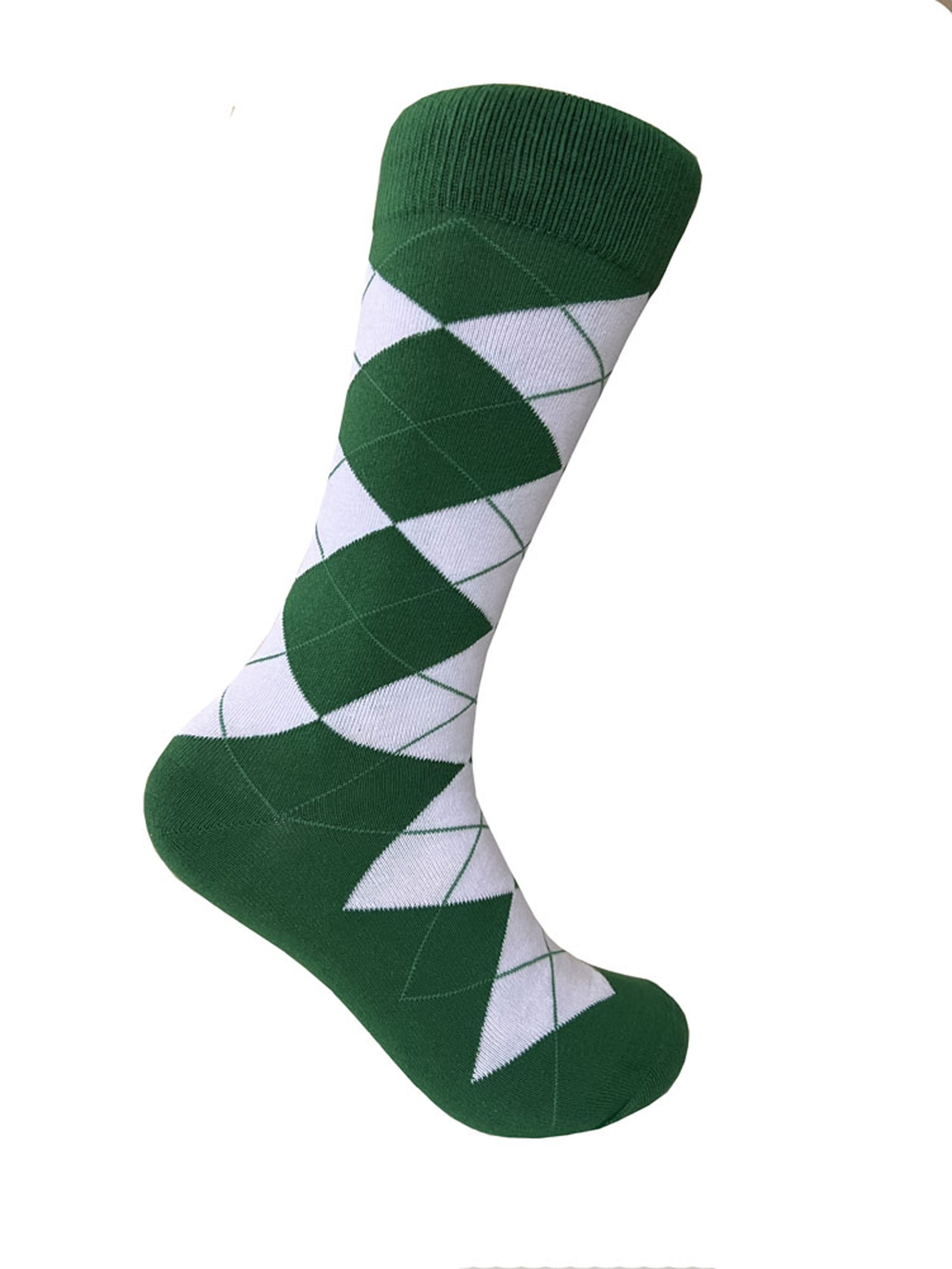 Triple M Plus Fashion Men's Argyle Plaid Mid-calf Dress Casual Socks In ...