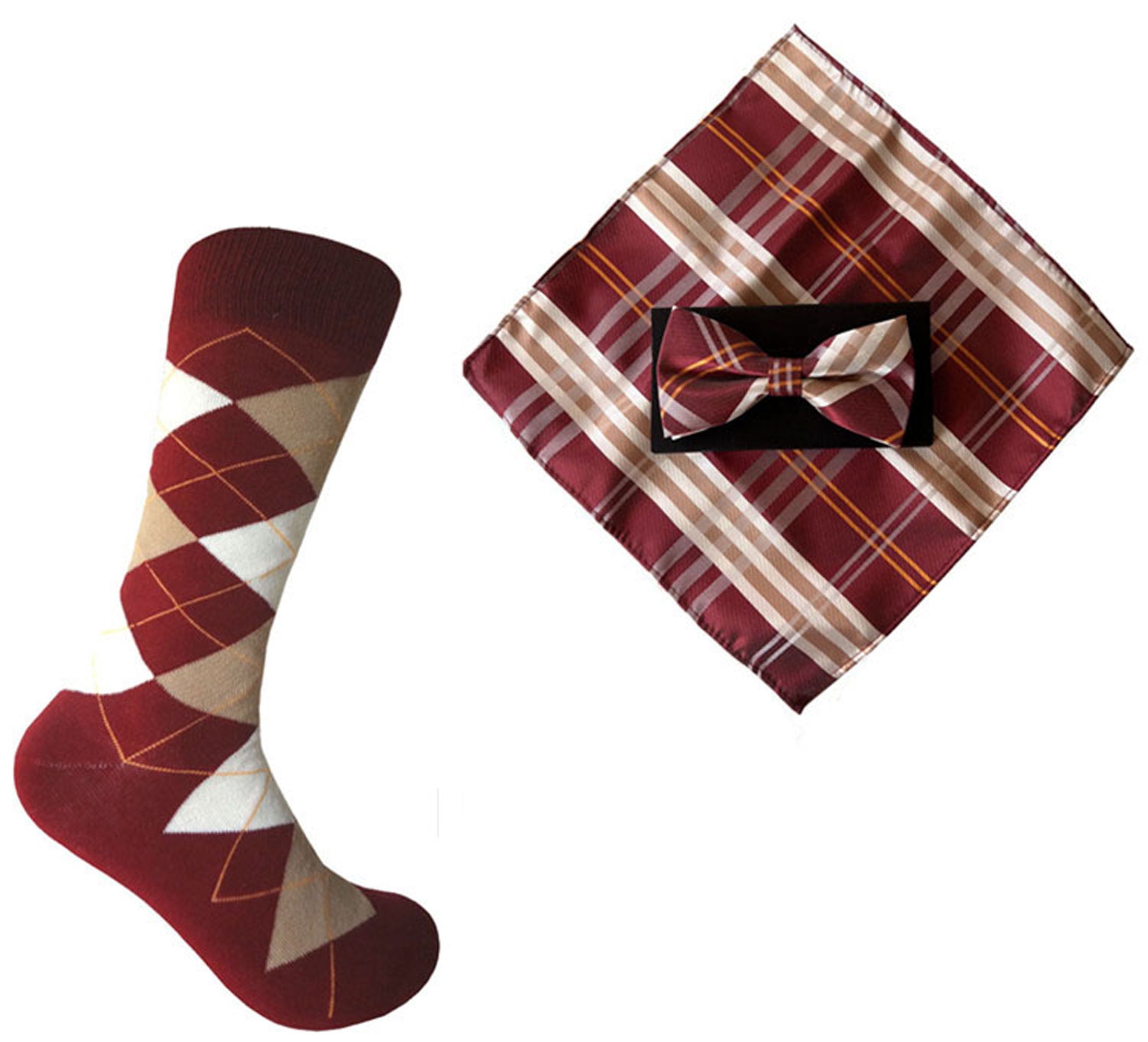 Triple M Plus Novelty Men's Mid-calf Argyle Socks with Bowtie and ...