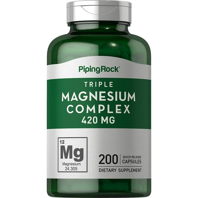 Piping Rock Triple Magnesium Complex, 420mg, 200 Capsules, High Potency ...