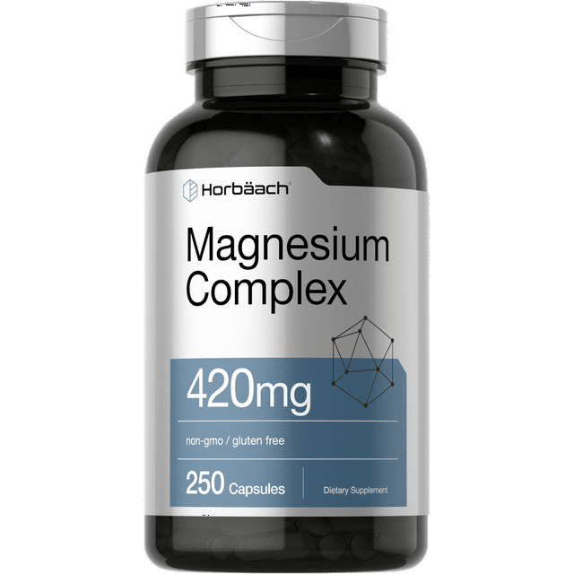 Horbaach Triple Magnesium Complex 420mg Supplement | 250 Capsules ...