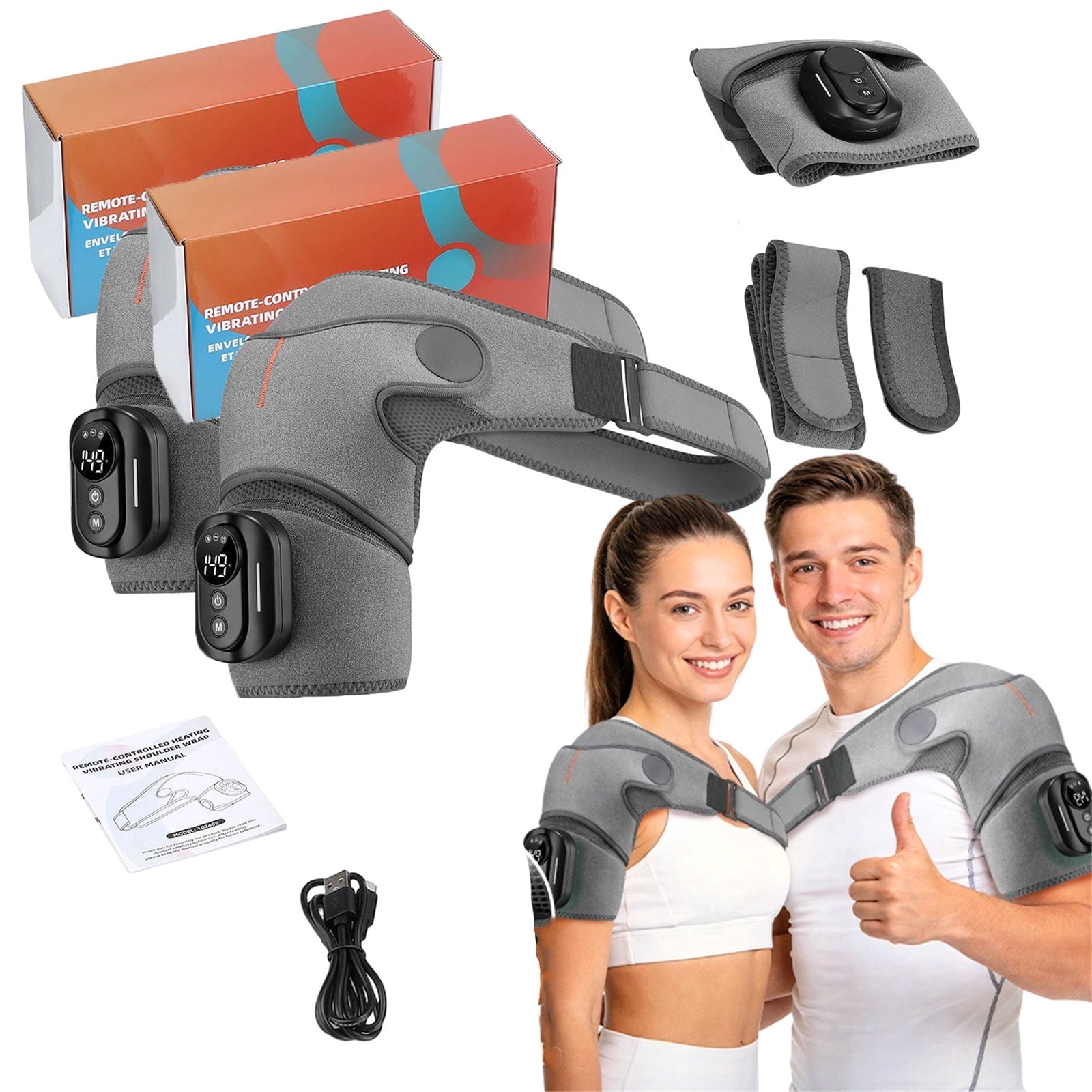Triple Shoulder Massager, Cordless Shoulder Massager with Heat ...