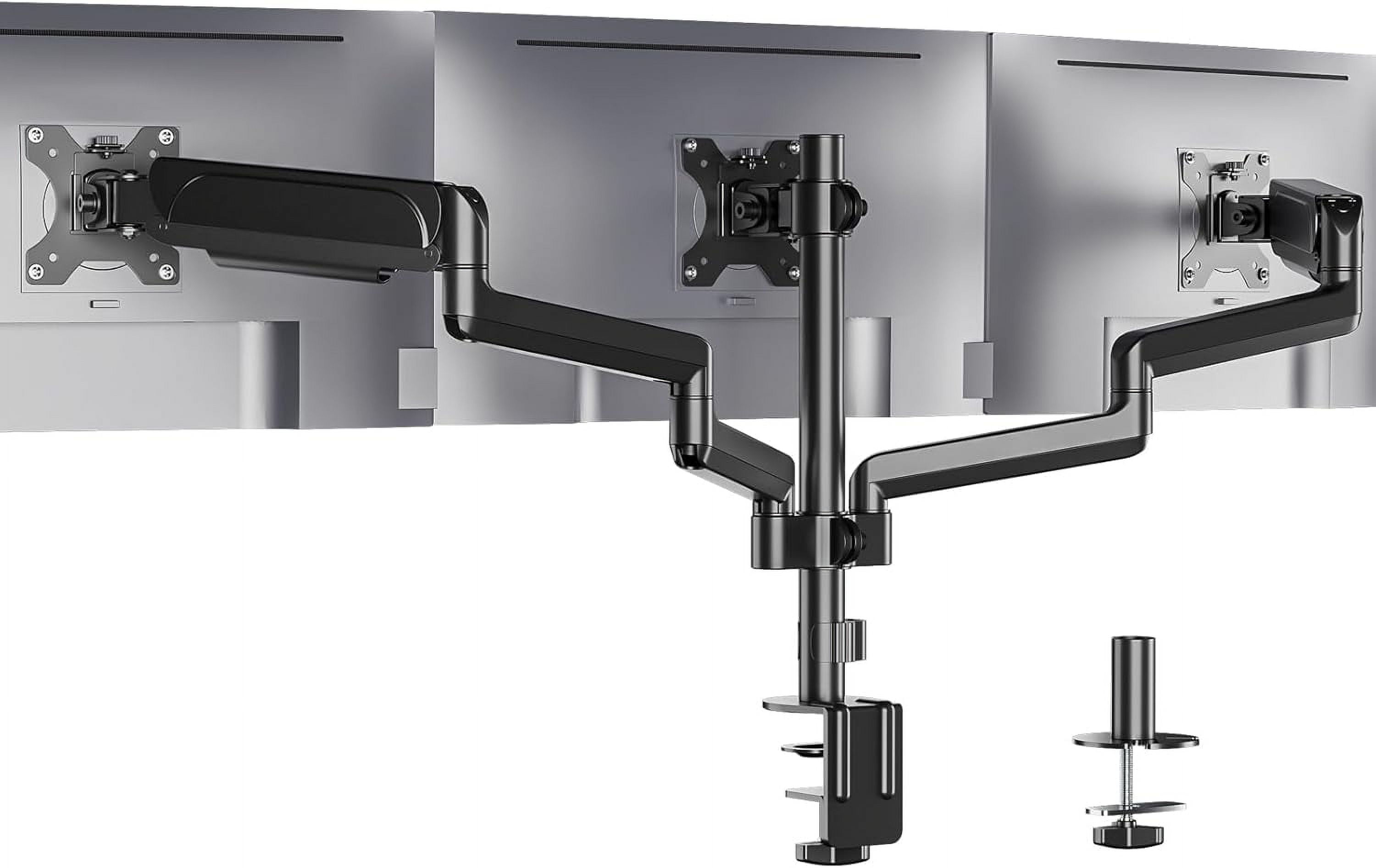 Triple Monitor Mount, 3 Monitor Stand Desk Mount with Premium Gas ...