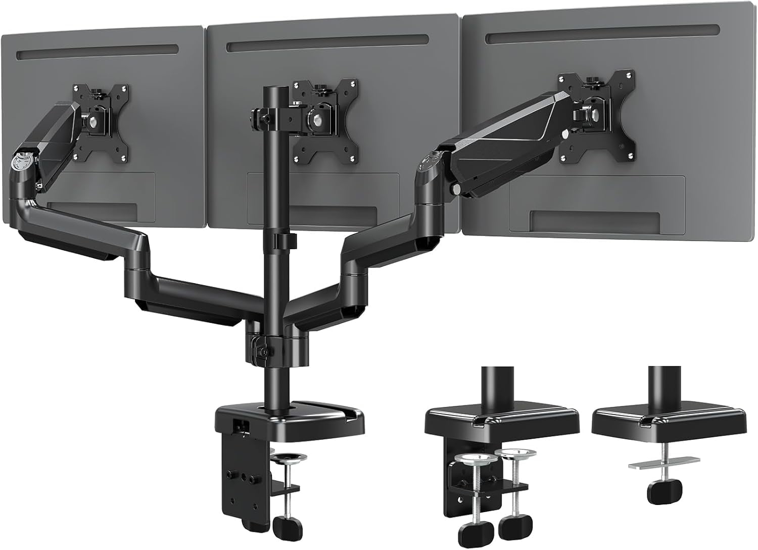 Triple Monitor Mount, Three Monitor Desk Mount for Max 27 inch Computer ...