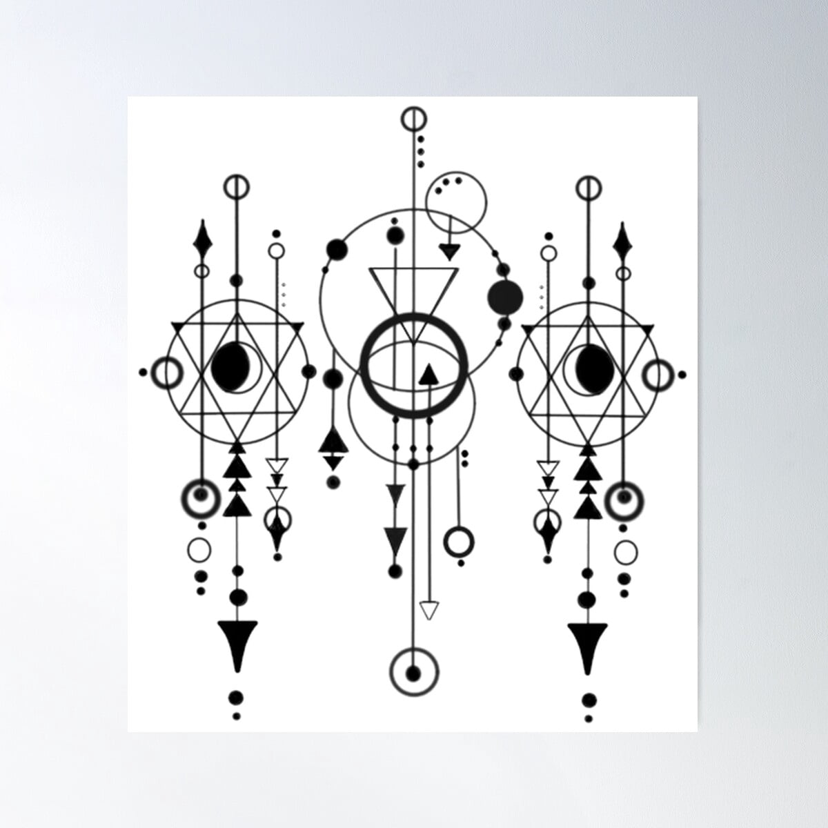 Triple Moon Chandelier Poster Wall Art, Modern Wall Decor For Living ...