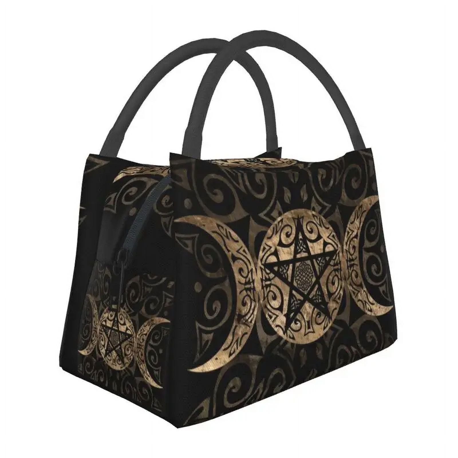Triple Moon Goddess Insulated Lunch Bags Goth Pentagram Witch Portable ...