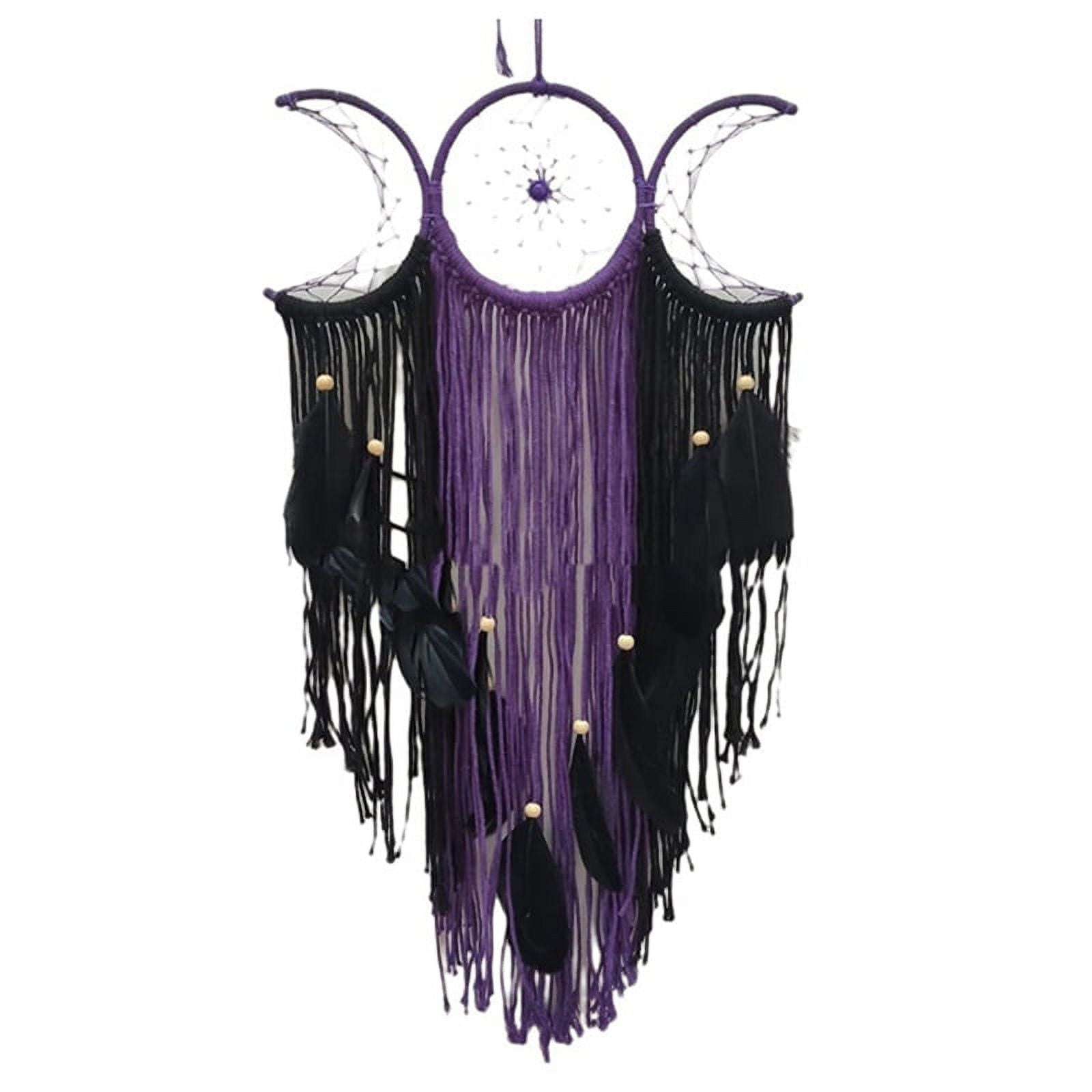 Triple Moon Goddess Macrame Wall Hanging Boho Half Moon Large Dream ...