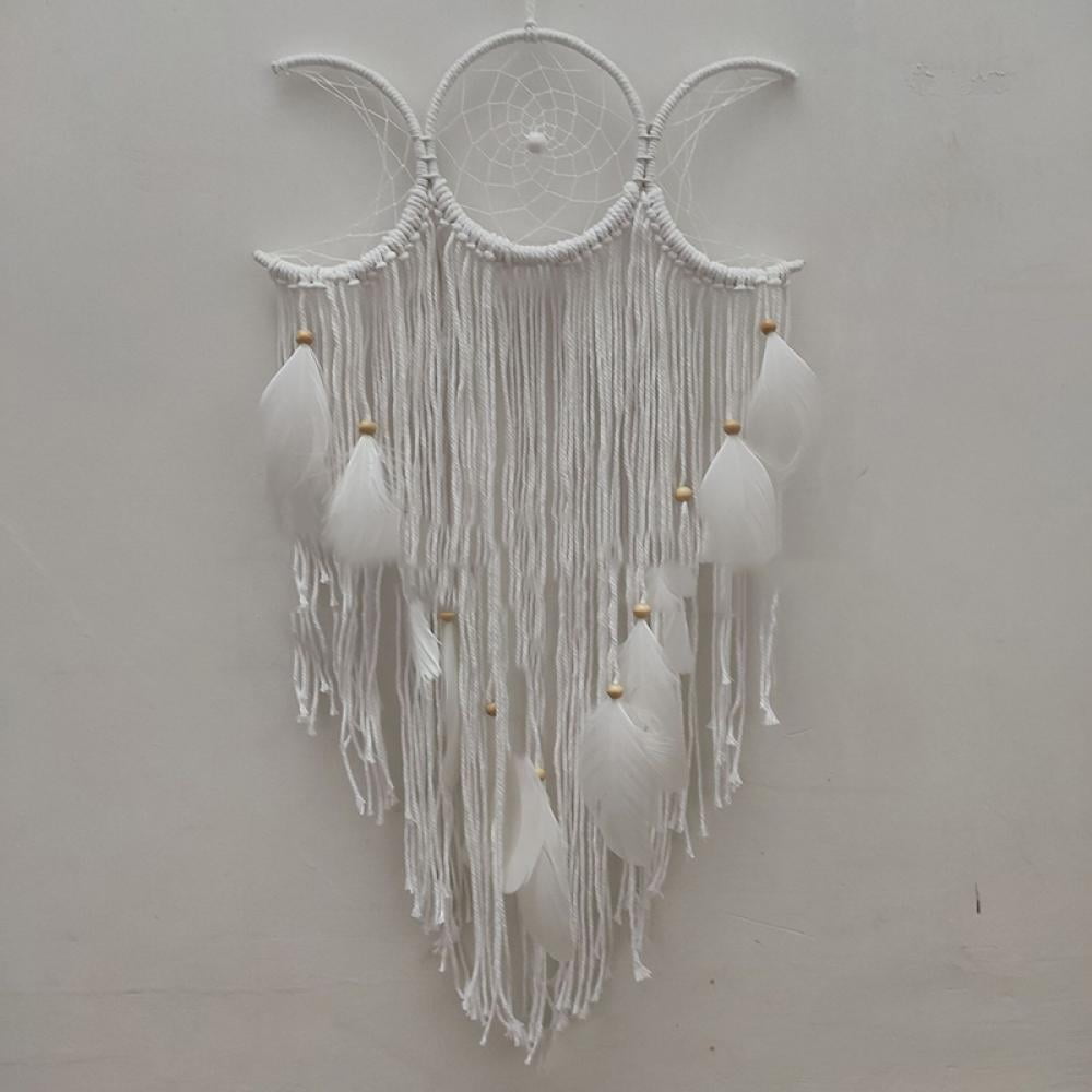 Triple Moon Goddess Macrame Woven Wall Hanging,Boho Half Moon Dream ...