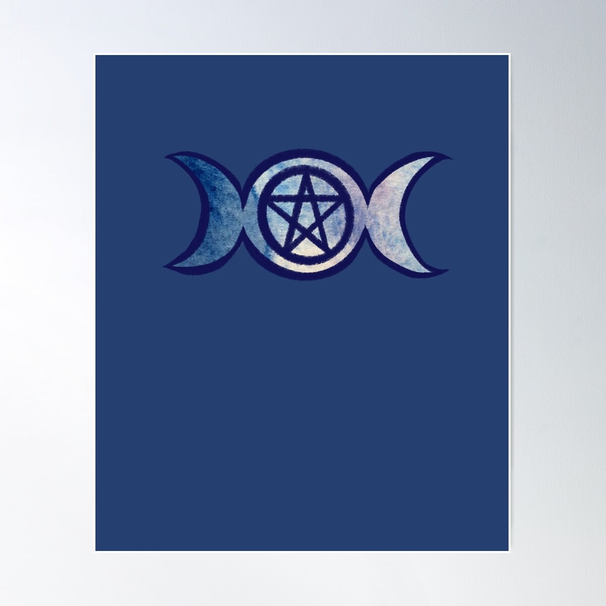 Triple Moon Pentagram Poster Wall Art, Modern Wall Decor For Living ...