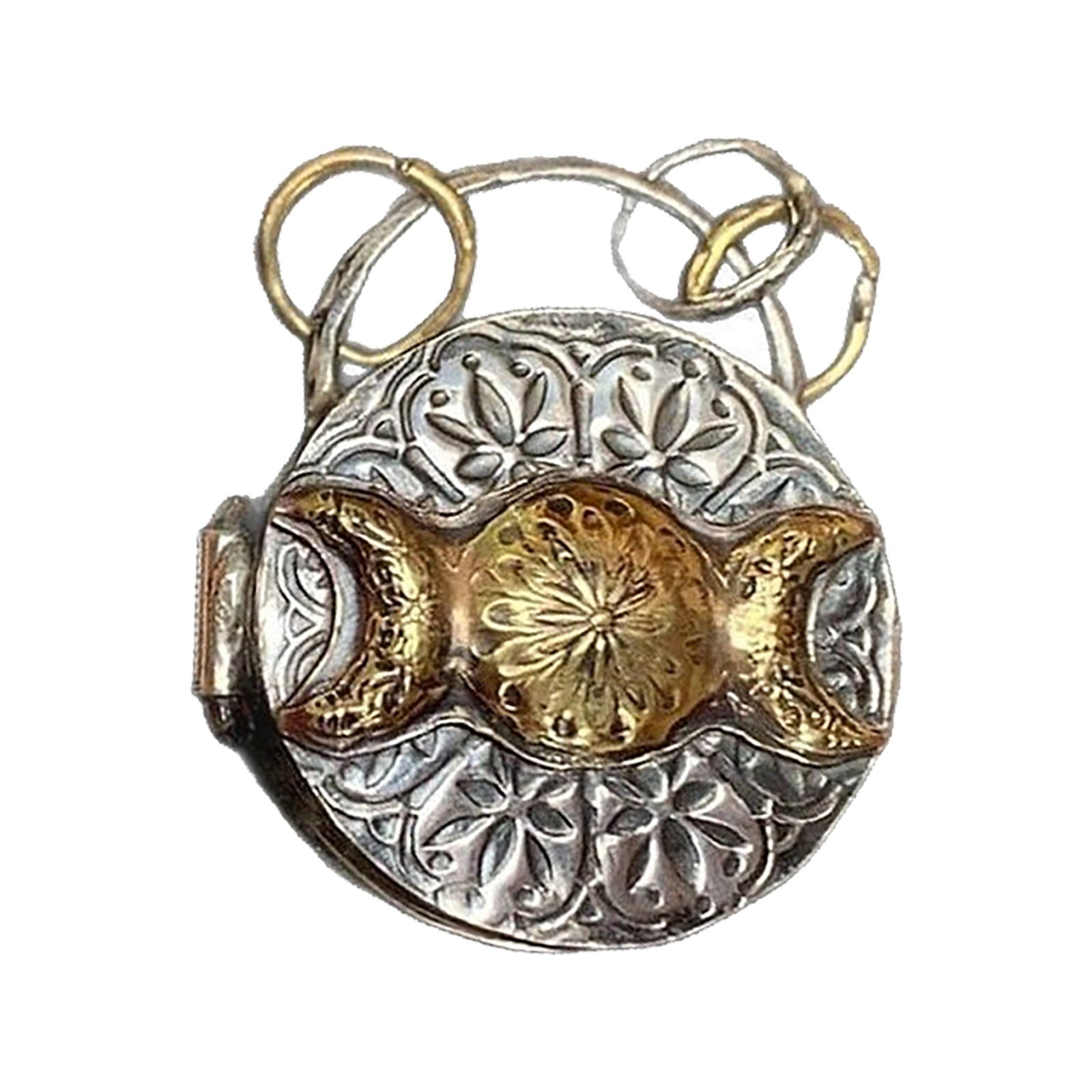 Triple Moon Silver Locket With Tree Life Handmade Spell Locket With ...