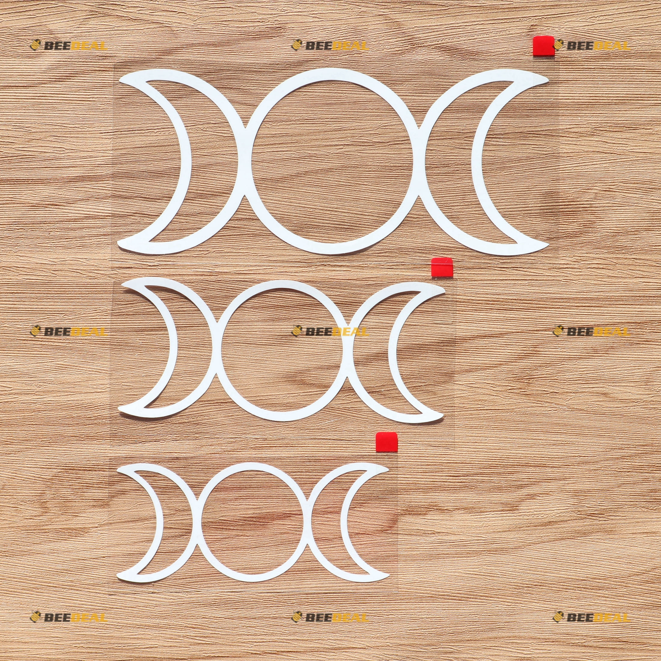 Triple Moon Symbol Decal Vinyl Sticker Pagan Wiccan - 3 Pack White, 5 ...
