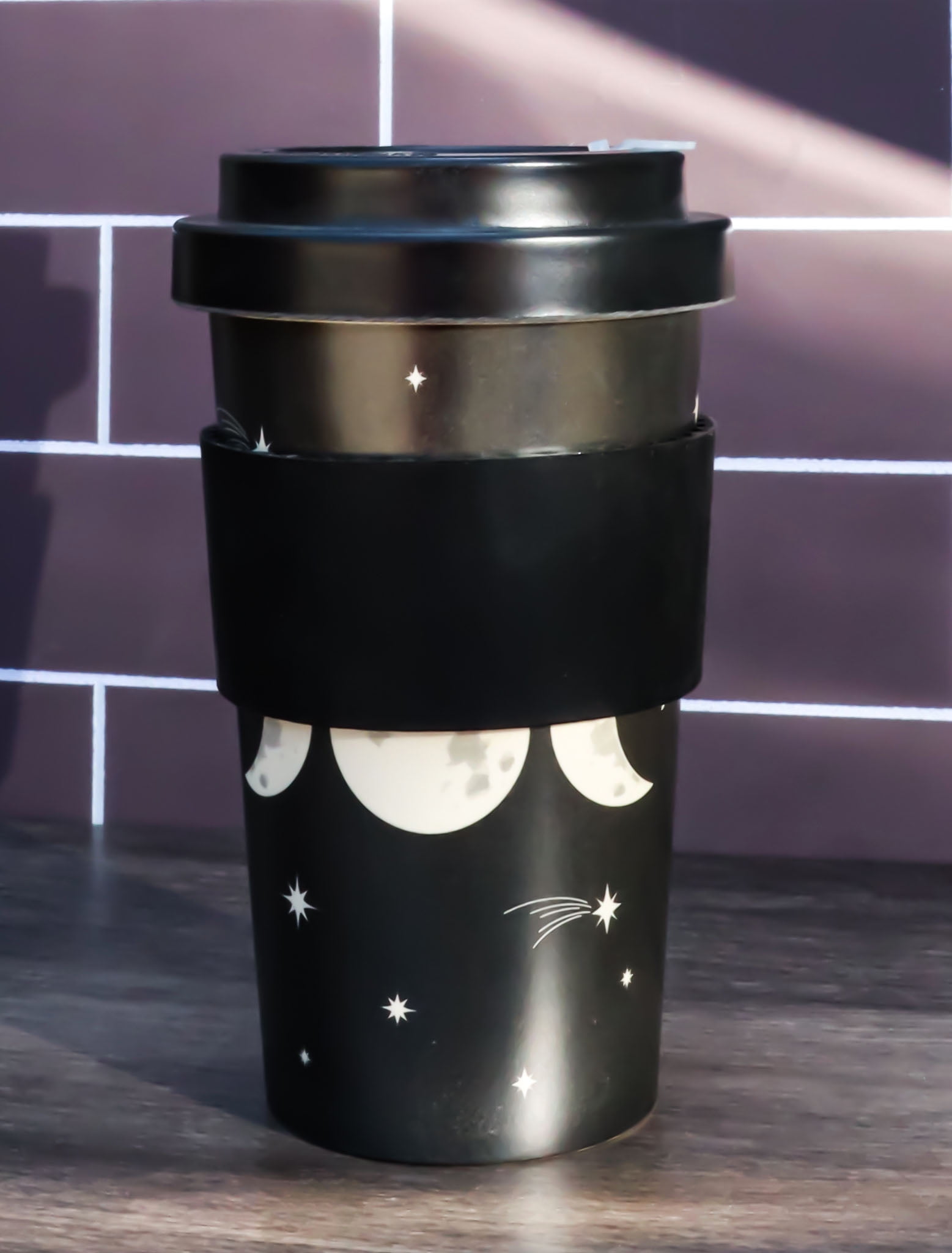 Triple Moon Waxing Full Waning Moons Bamboo Travel Mug Cup With Lid And ...