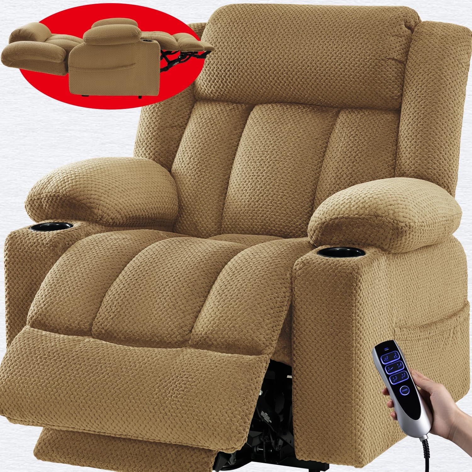 Triple Motor Large-Wide Power Lift Recliner Chair for Elderly Big and ...