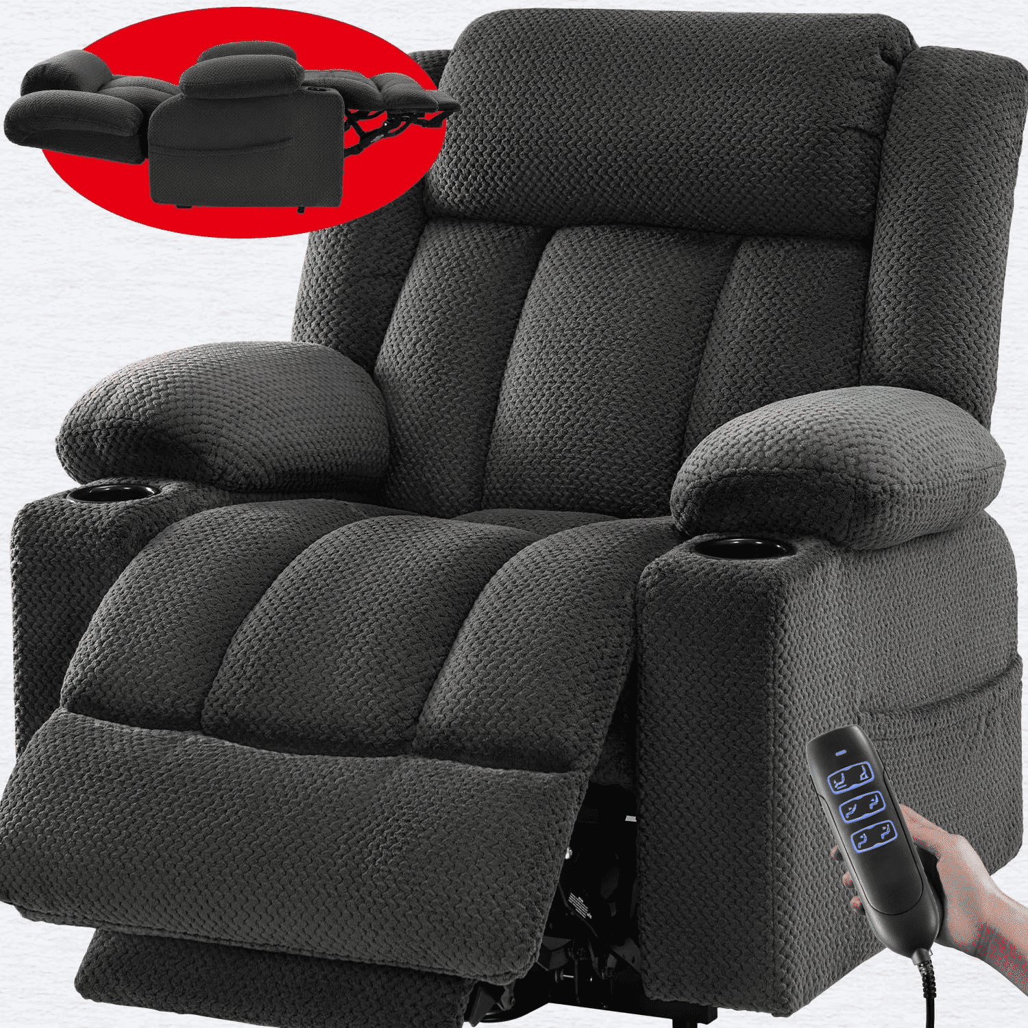 Triple Motor Large-Wide Power Lift Recliner for Elderly Big & Tall with ...