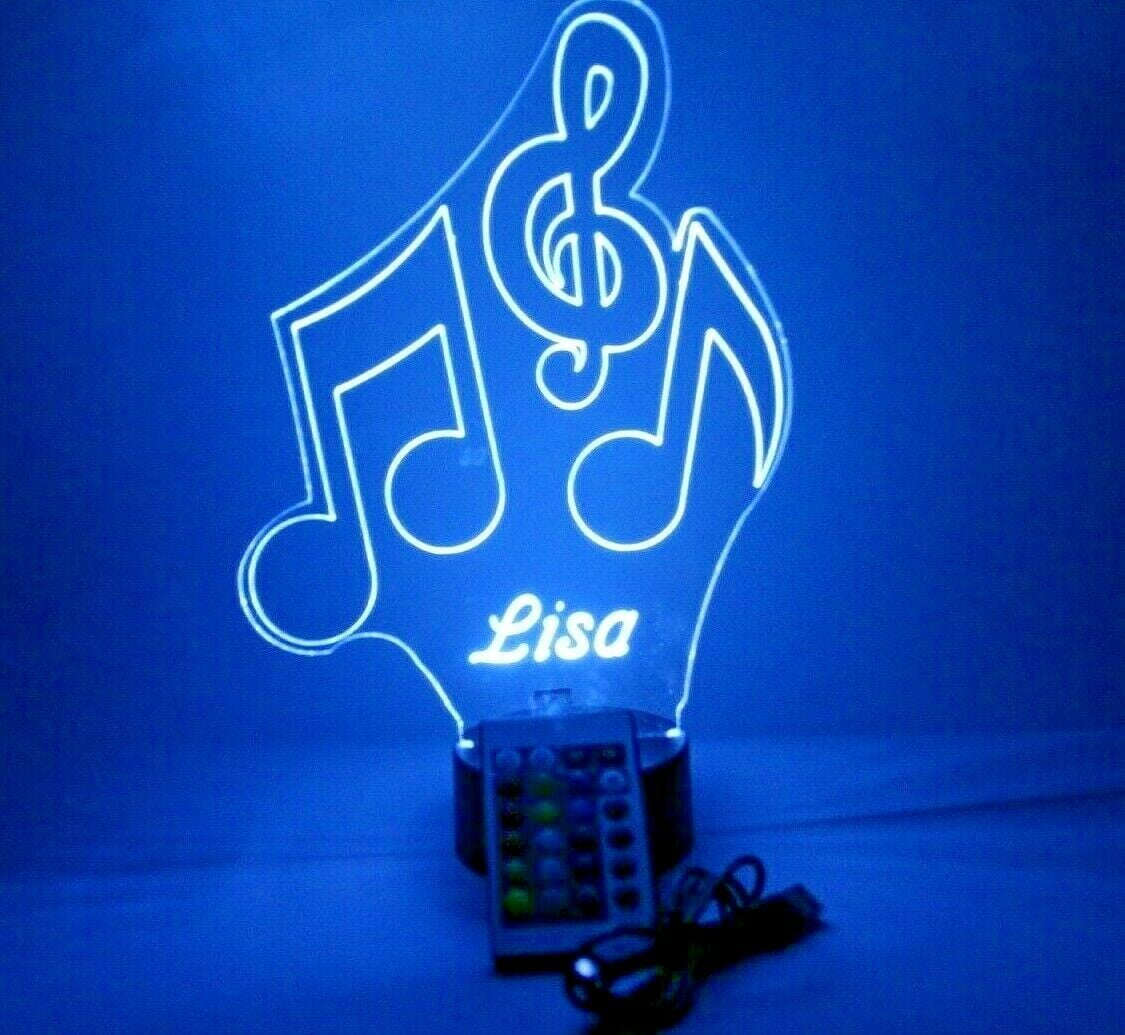 Triple Music Notes Musical Instrument Singer Player Night Light Up LED ...