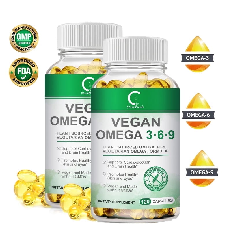 GPGP GreenPeople Triple Omega 3 6 9 Supplements, 240 Softgels, Flaxseed ...