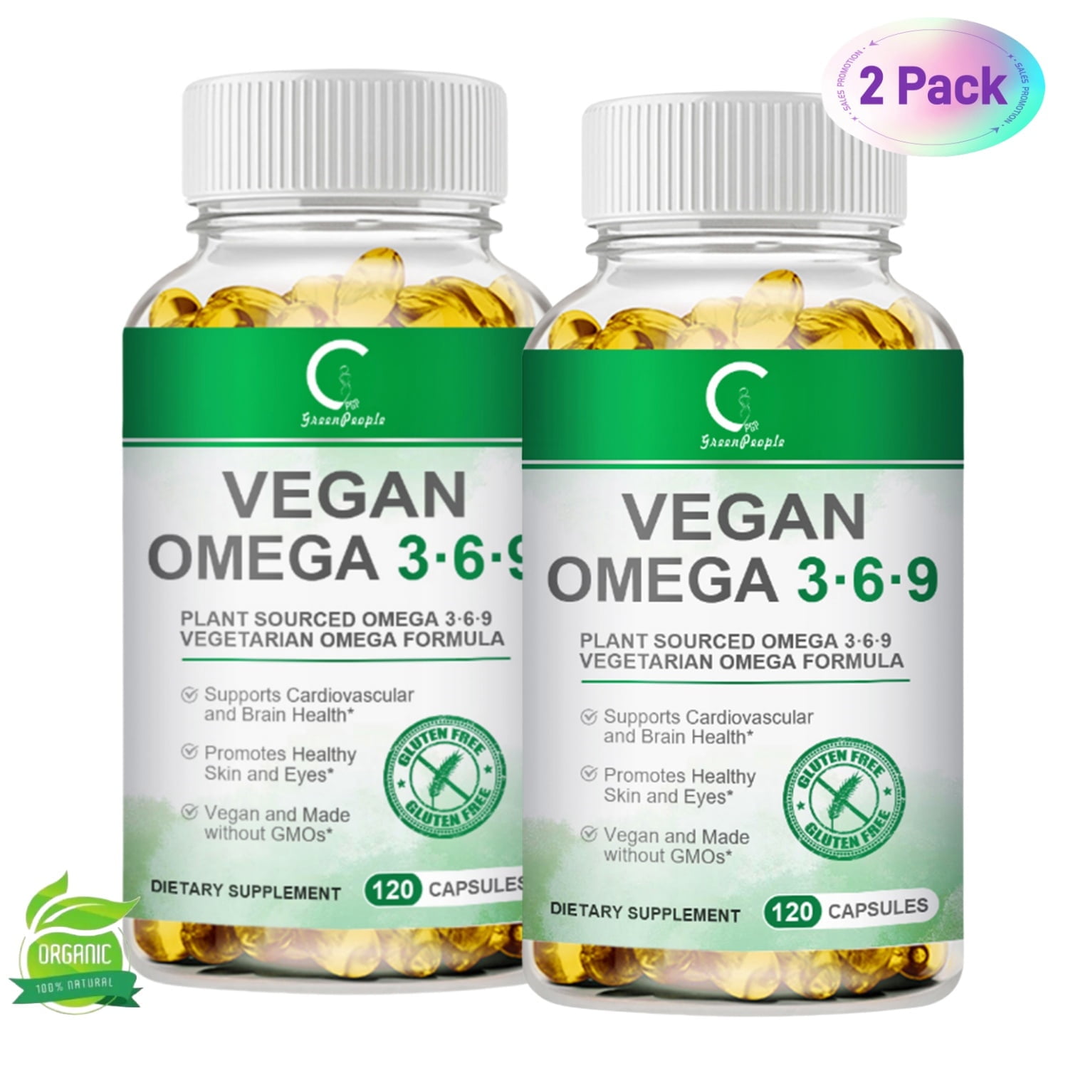 Triple Omega 3-6-9 Vegan Softgels, High absorption Essential Fatty Acid ...