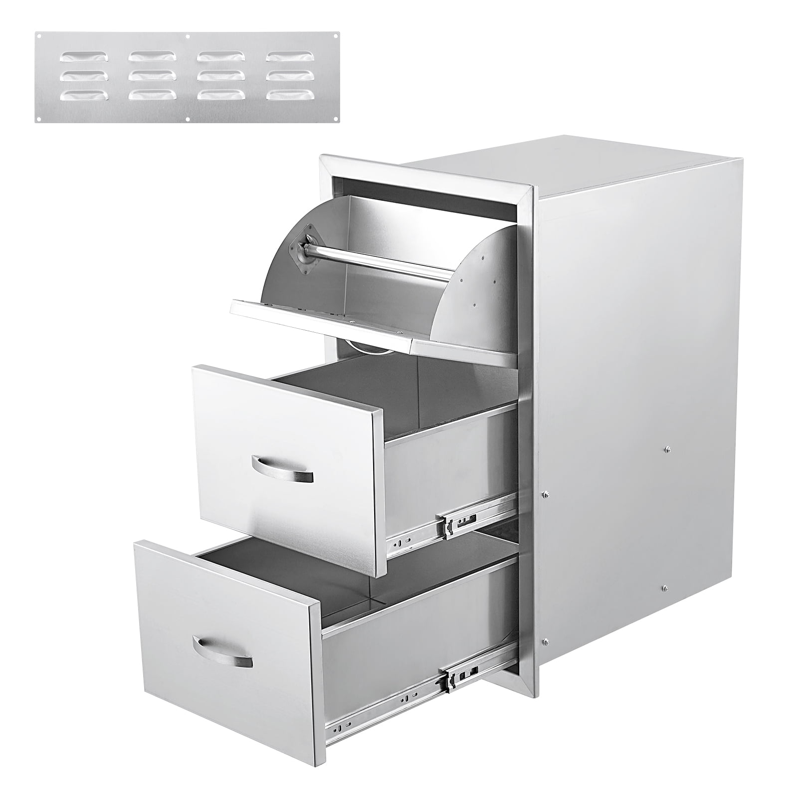 Triple Outdoor Kitchen Drawer With Paper Towel Holder, 3 Tiers ...