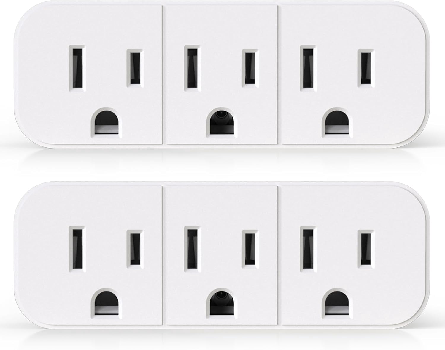 Triple Outlet Extender, 3-Prong Grounded Wall Tab, Multiple Outlet ...