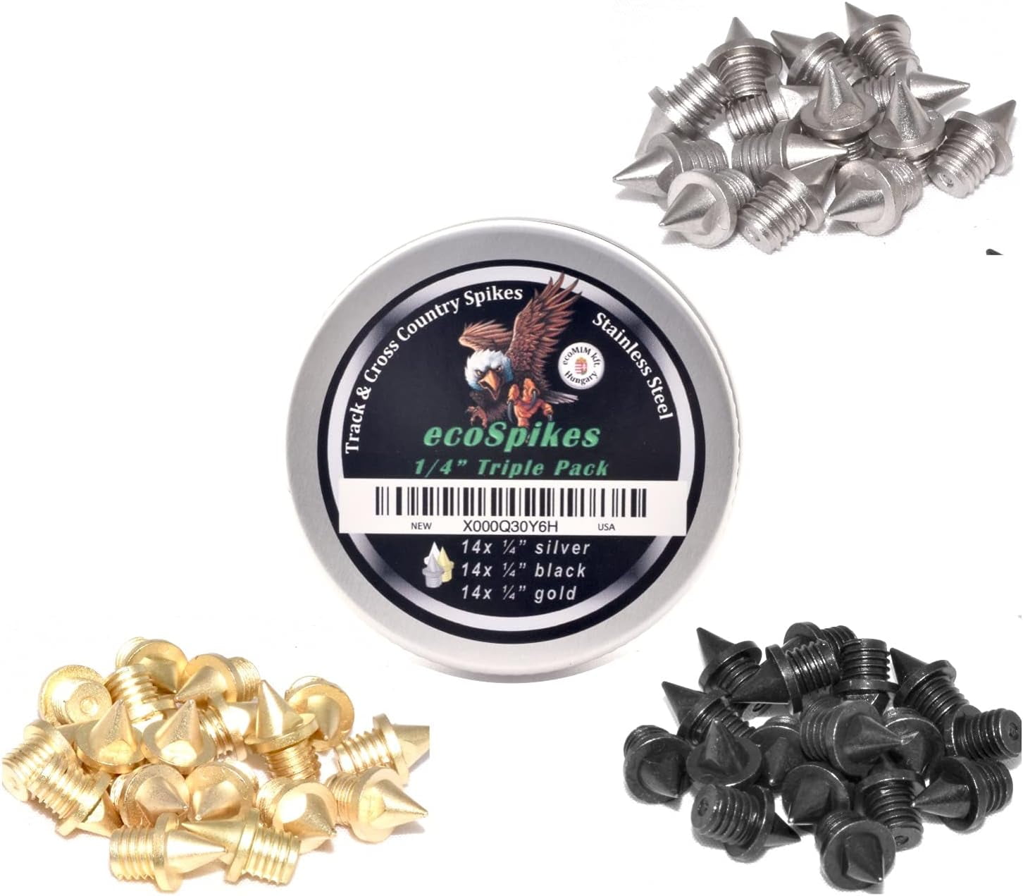 Triple Pack - 1/4 inch Steel Track and Cross Country Spikes - Walmart.com